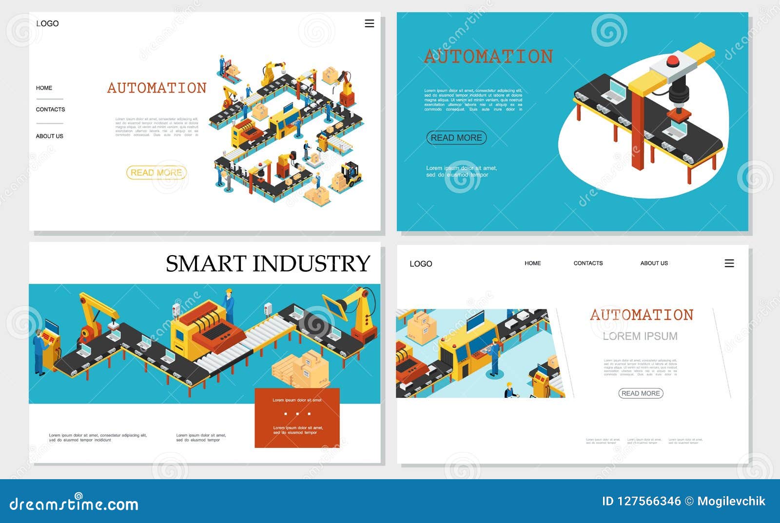 Smart Industry Manufacturing Isometric Flowchart Cartoon Vector ...