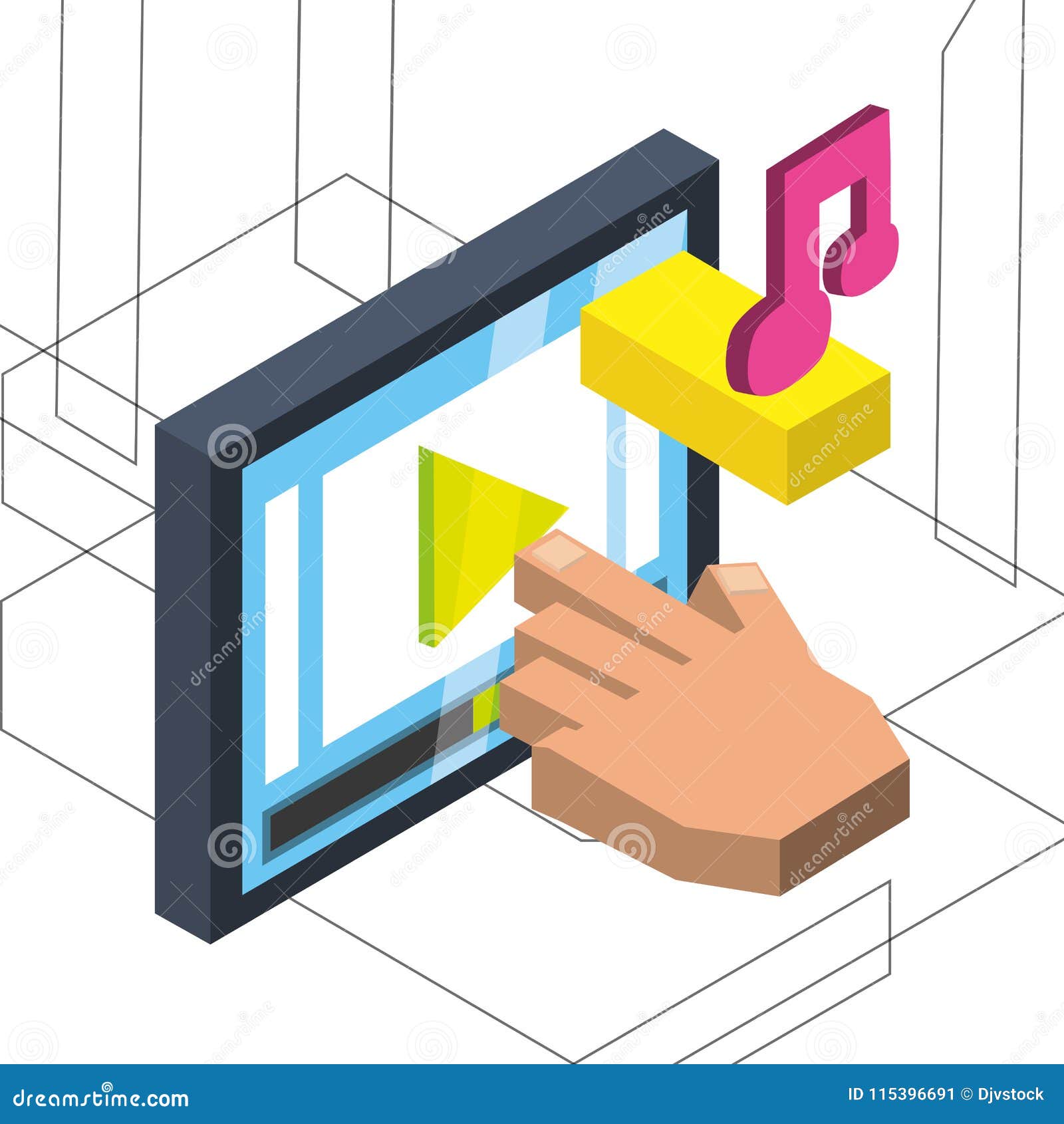 Isometric Smart Tv with Apps Options Stock Vector - Illustration of ...