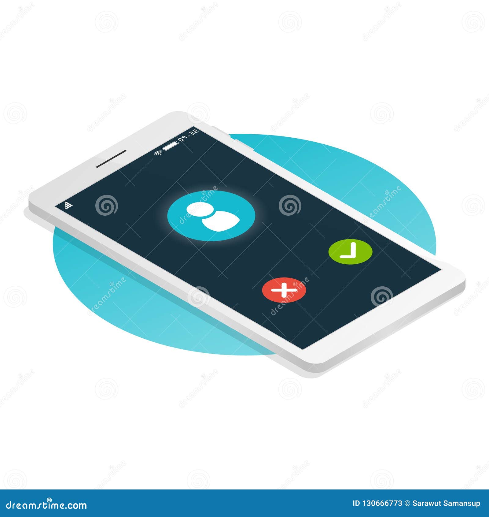 Isometric Smartphone Call Application Vector Stock Vector ...