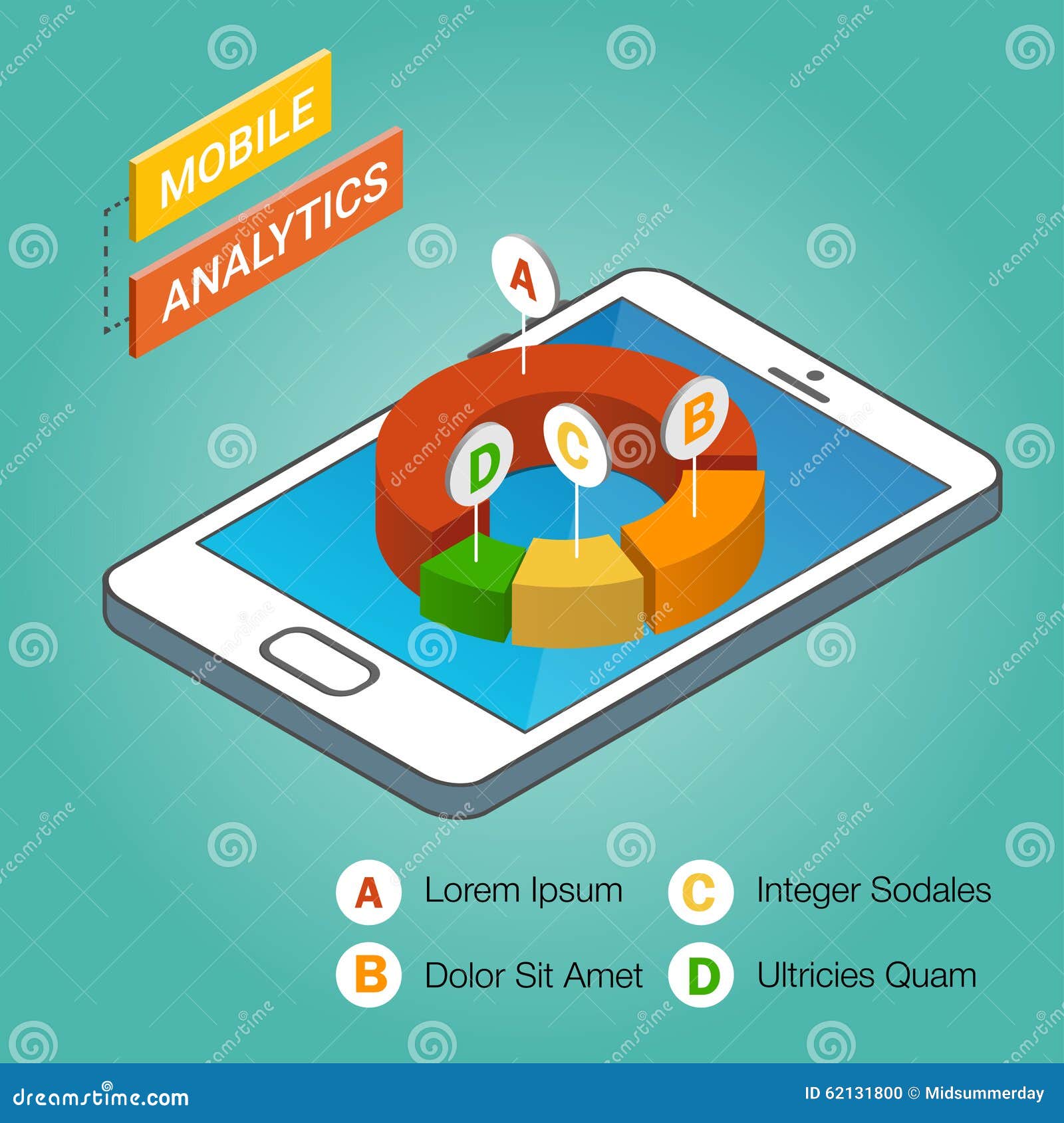 Isometric Smartphone with Graphs in the Isometric Projection. Mobile ...