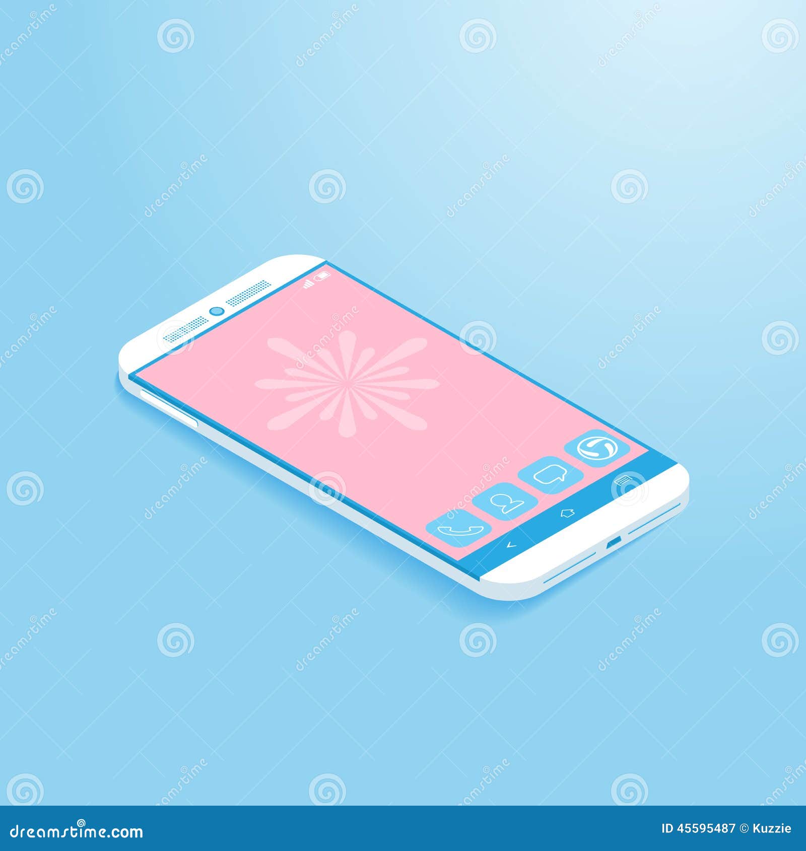 Isometric Smartphone stock vector. Illustration of concept - 45595487