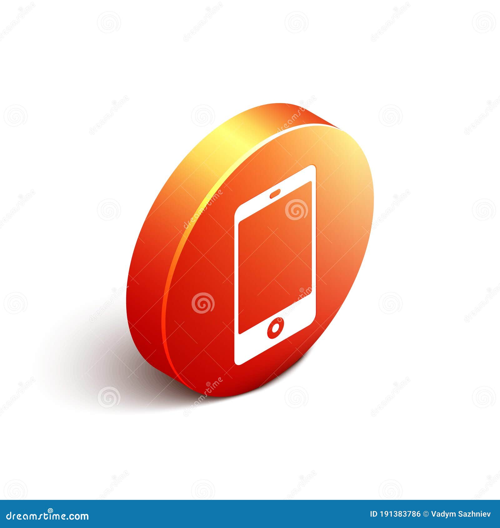 Isometric Smartphone, Mobile Phone Icon Isolated on White Background ...