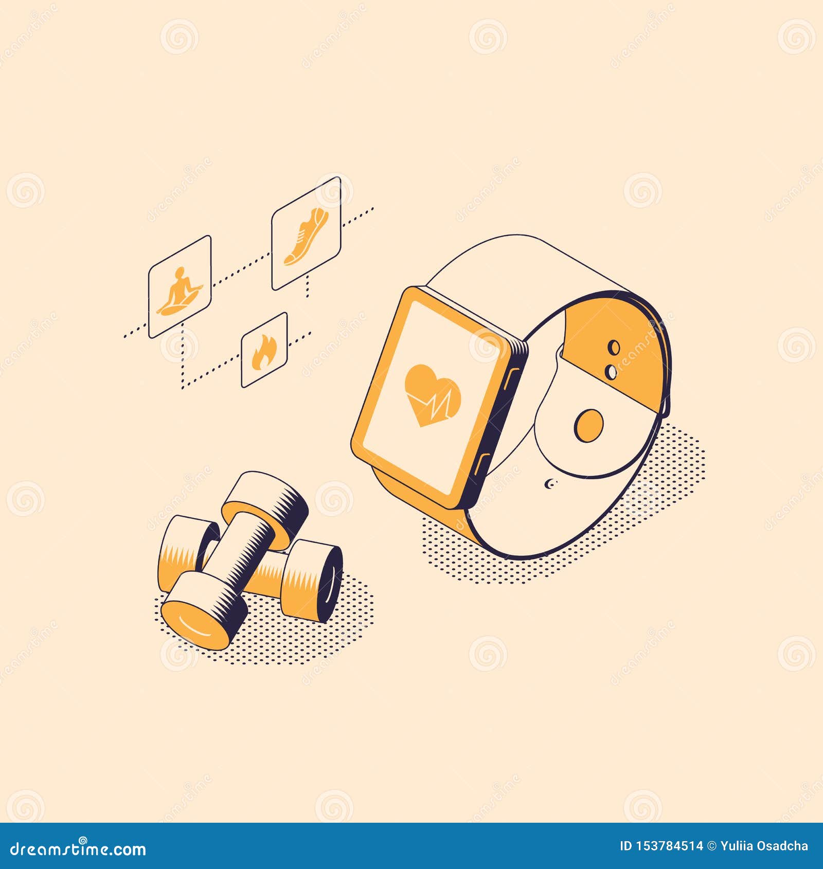 Isometric Smartwatch with Sport Application on Screen and Weights for ...