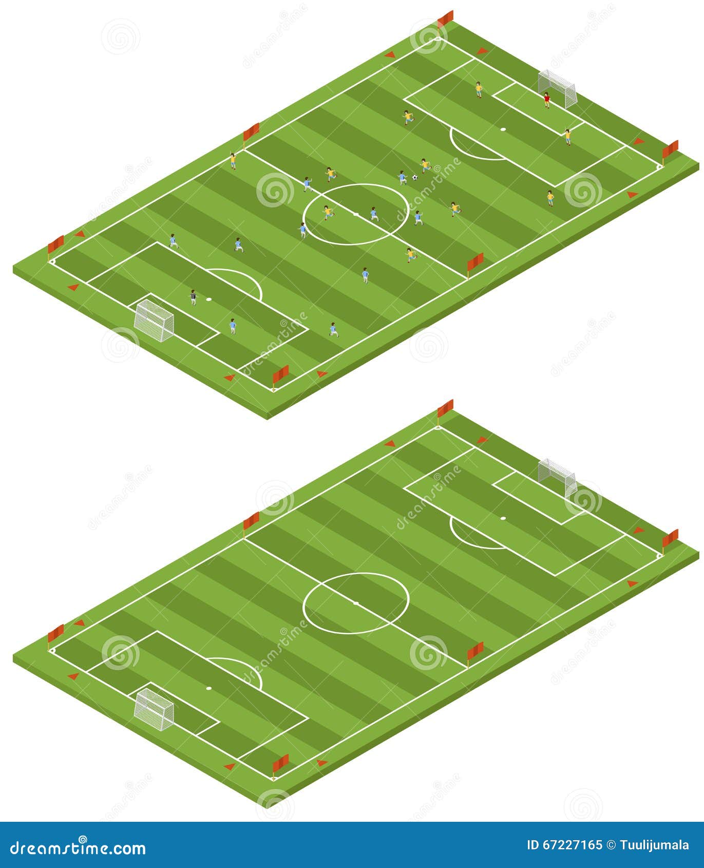 Isometric soccer field stock vector. Illustration of grass - 67227165