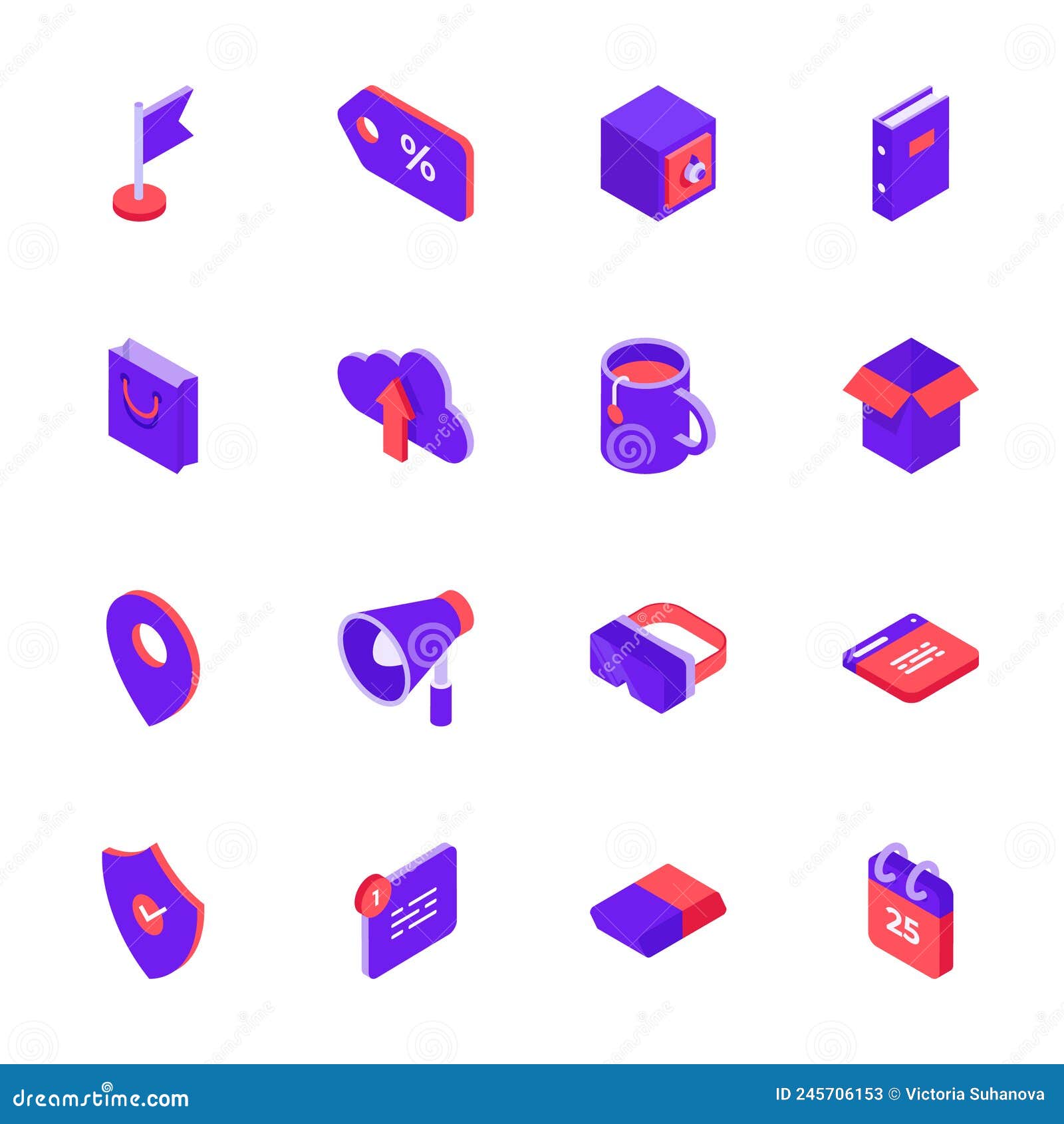 Isometric Social Media Icons Set Vector Illustration. Stock Vector ...
