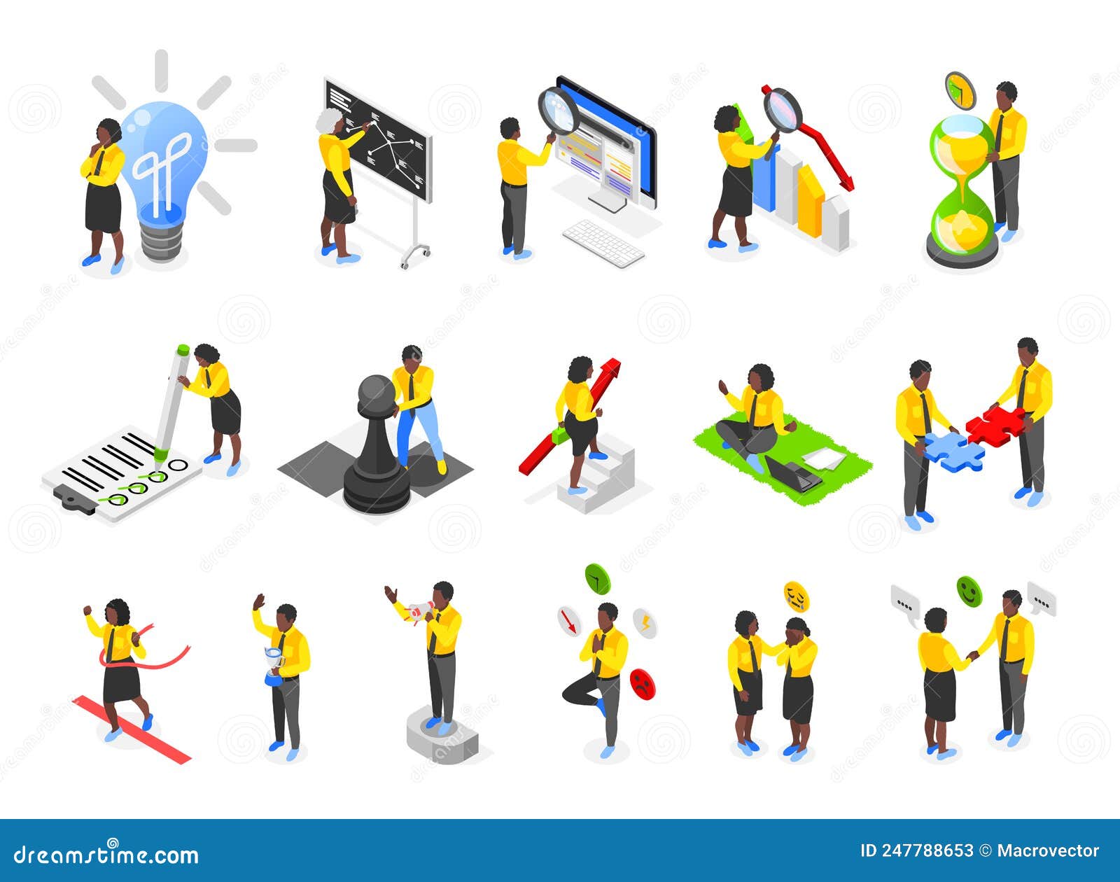 Isometric Soft Skills Set stock vector. Illustration of career - 247788653