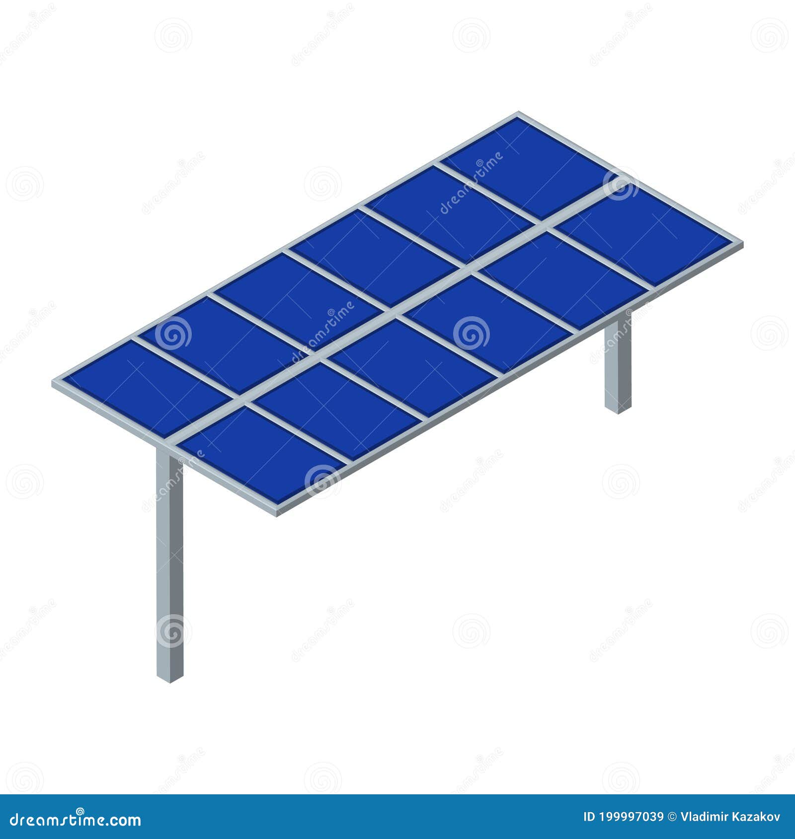 Isometric Solar Panel Isolated on White. Stock Vector - Illustration of ...