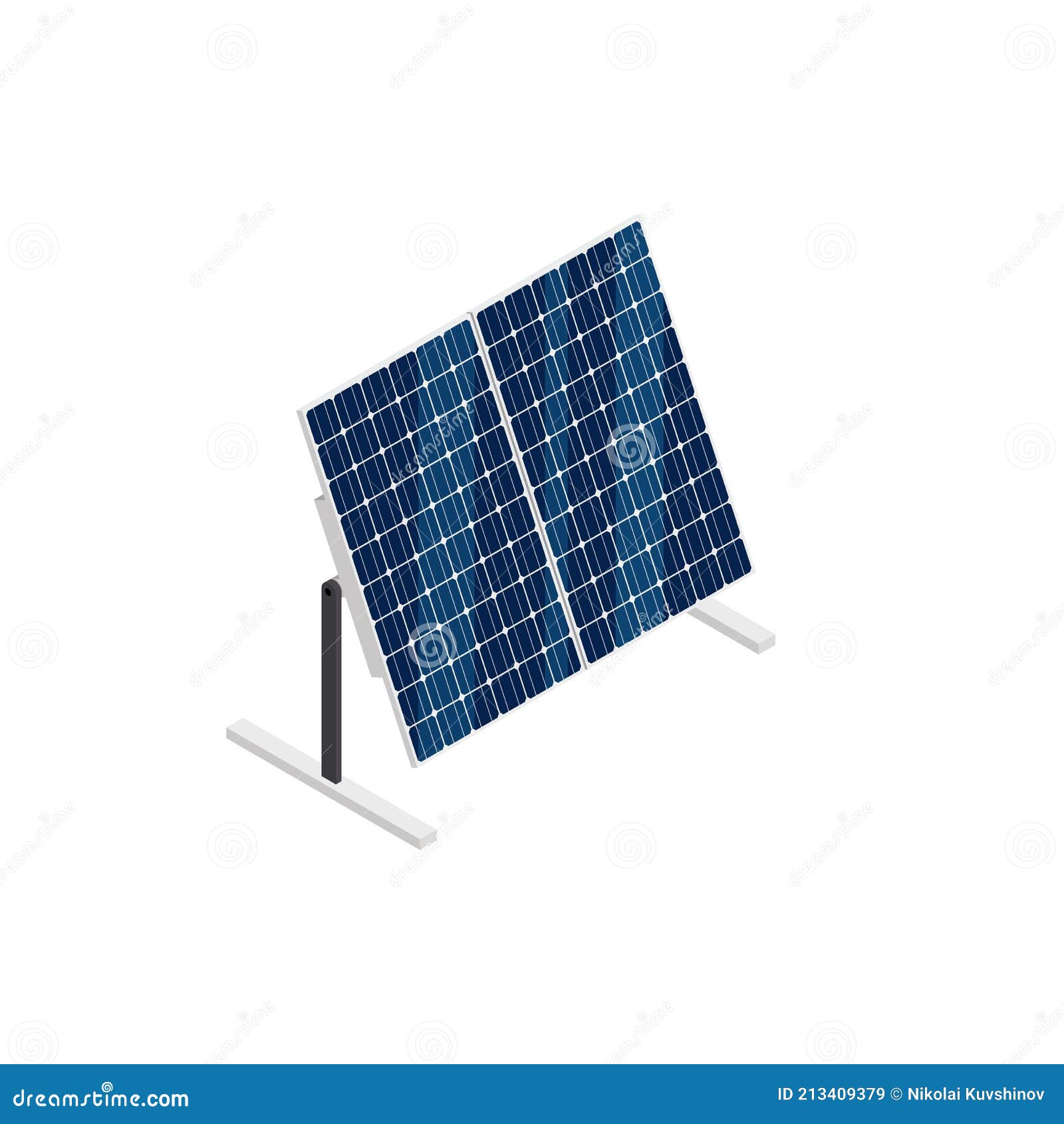 Isometric Solar Panels Isolated on White Background. Stock Vector ...