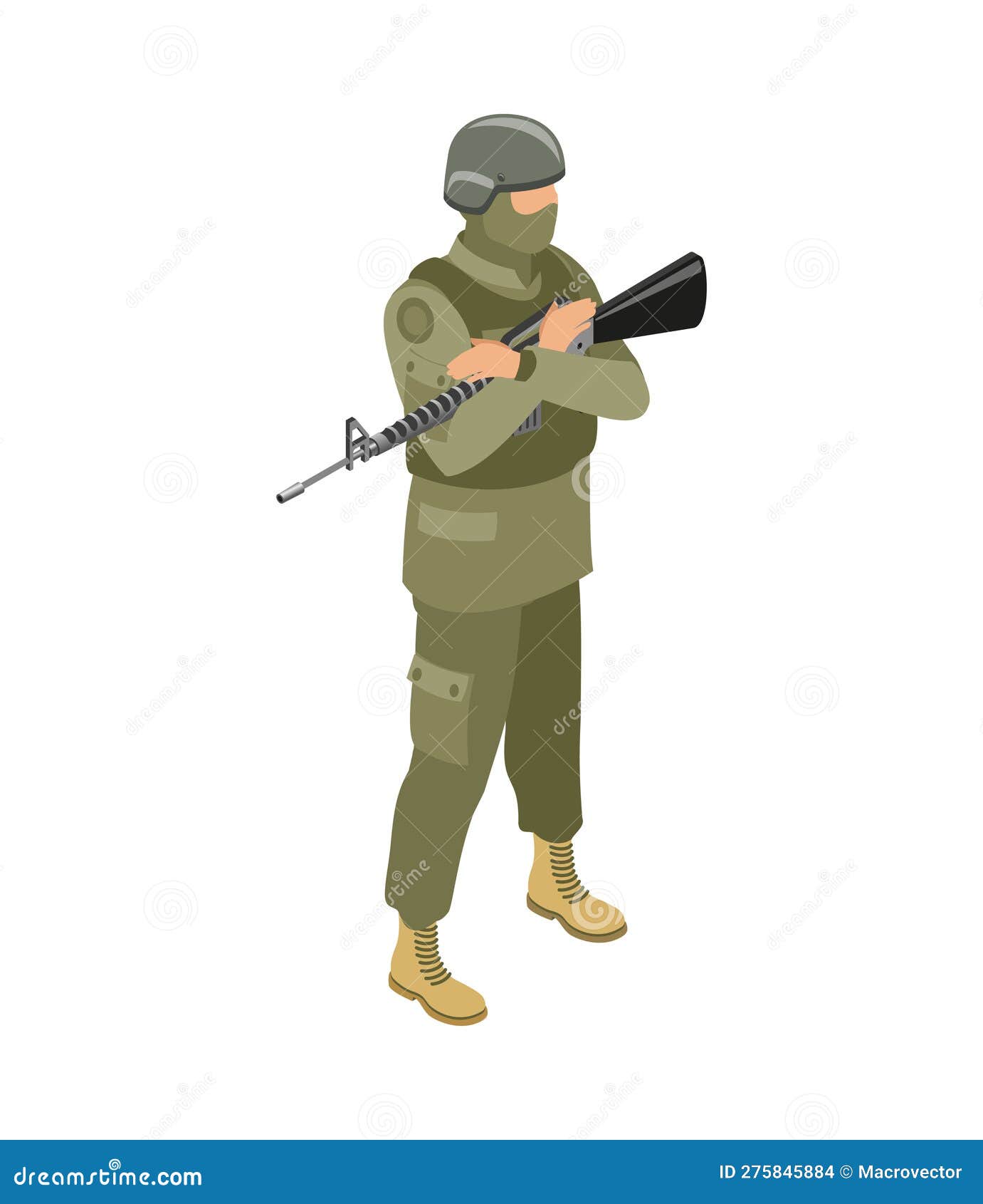 Isometric Soldier Illustration Stock Vector - Illustration of icon ...