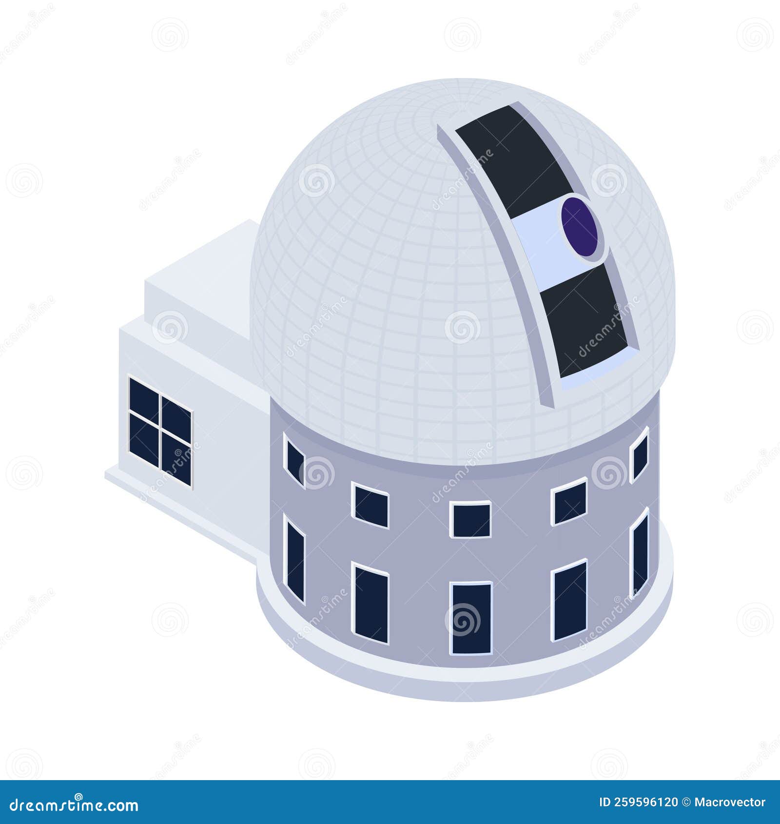 Isometric Space Observatory Stock Illustration - Illustration of modern ...