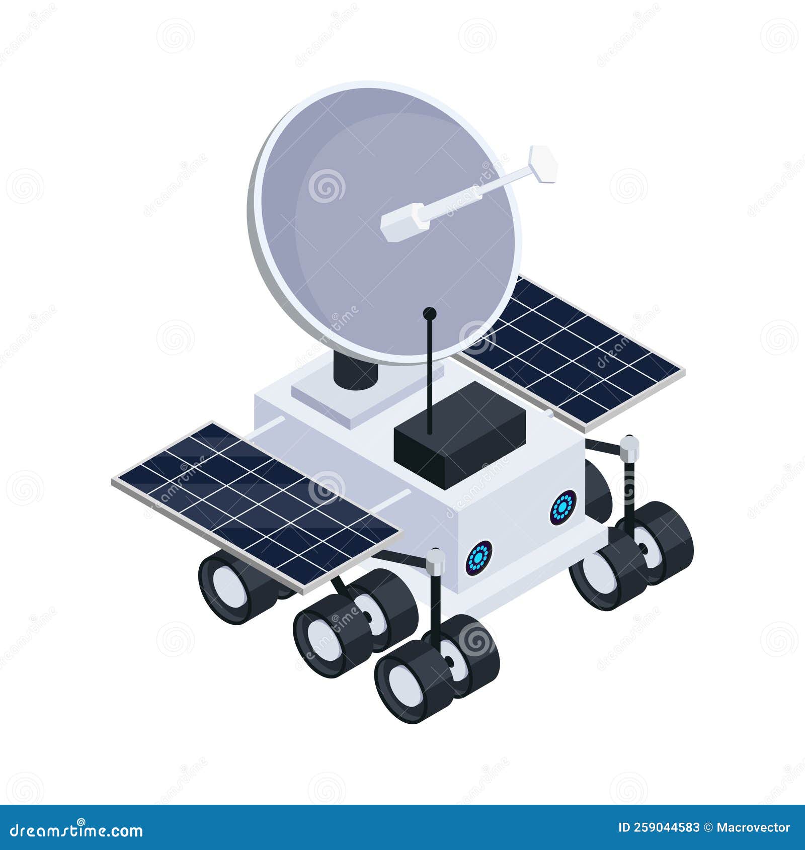 Isometric Space Rover stock vector. Illustration of cosmos - 259044583