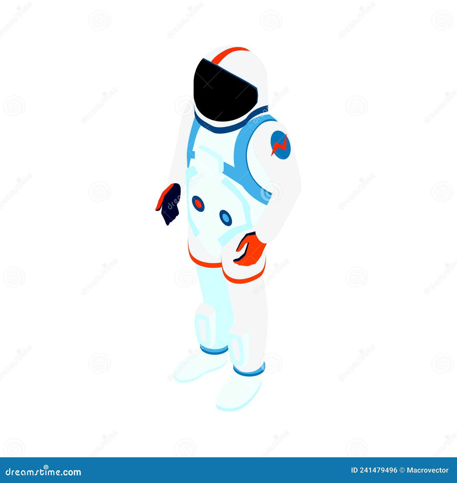 Spaceman Isometric. Future Human Explorer Space Floating Astronaut In ...