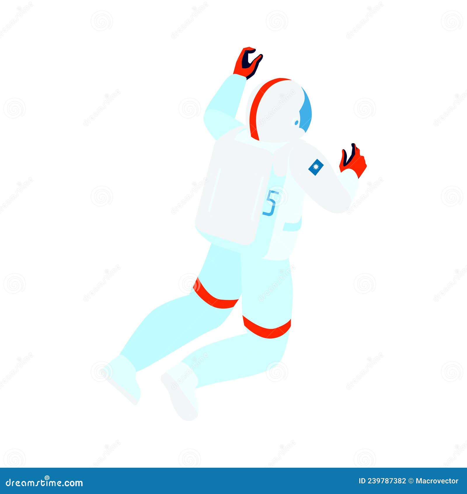 Spaceman Isometric. Future Human Explorer Space Floating Astronaut In ...