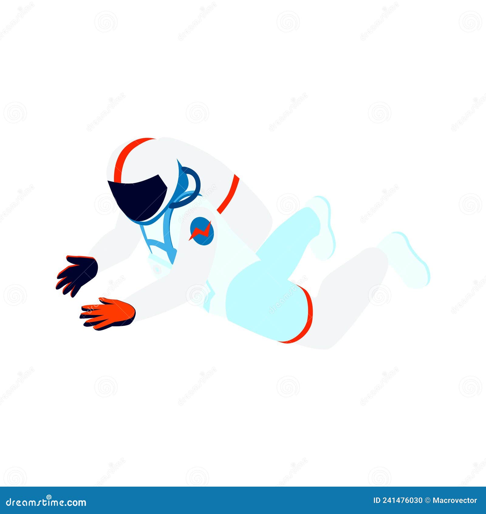 Spaceman Isometric. Future Human Explorer Space Floating Astronaut In ...