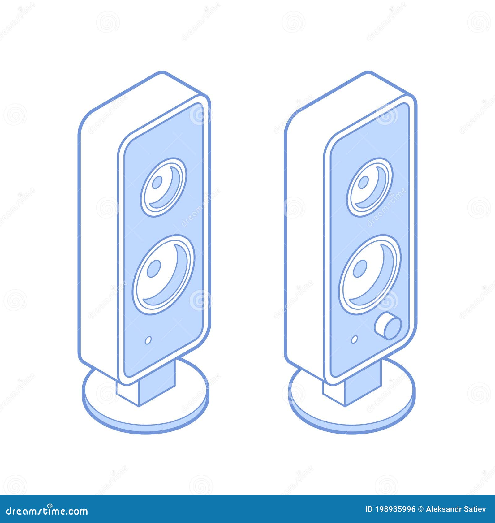 Isometric Speakers Stock Vector Illustration Of Band 198935996
