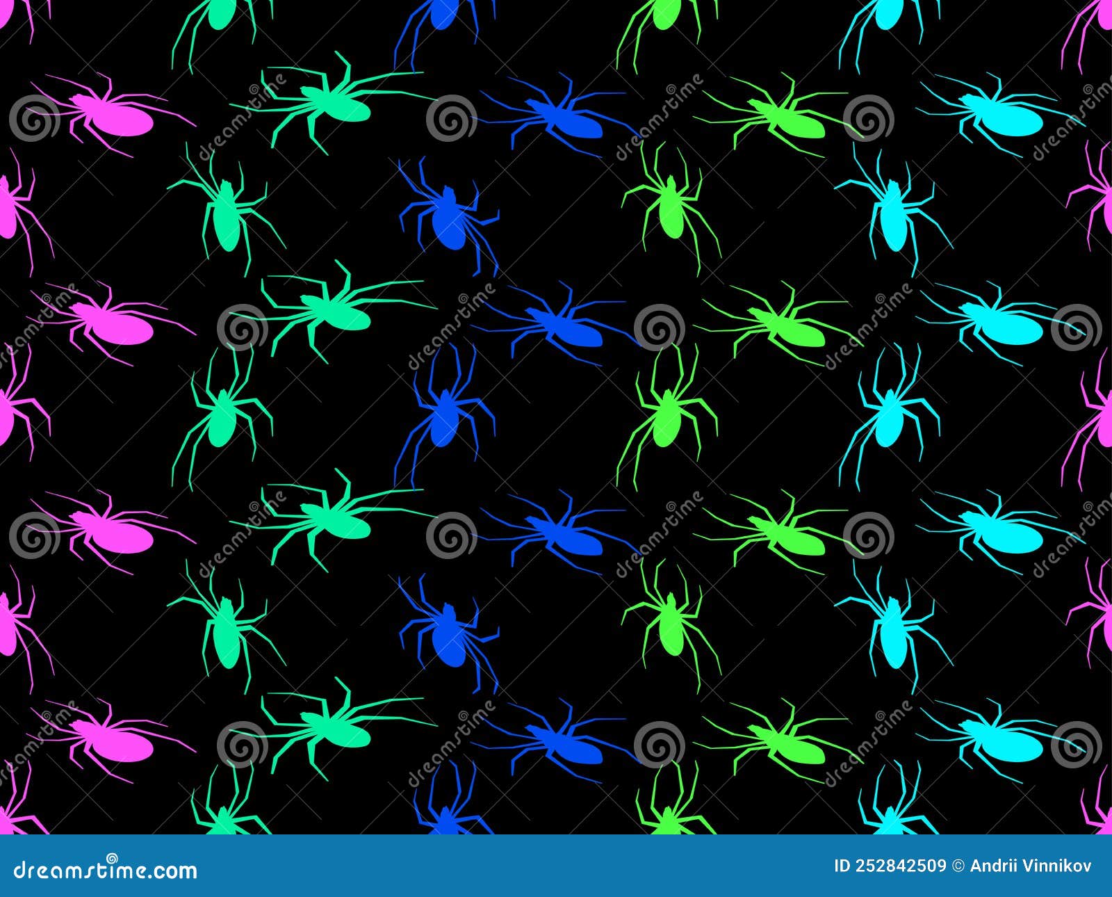 Isometric Spiders Seamless Pattern. Background for Halloween with ...
