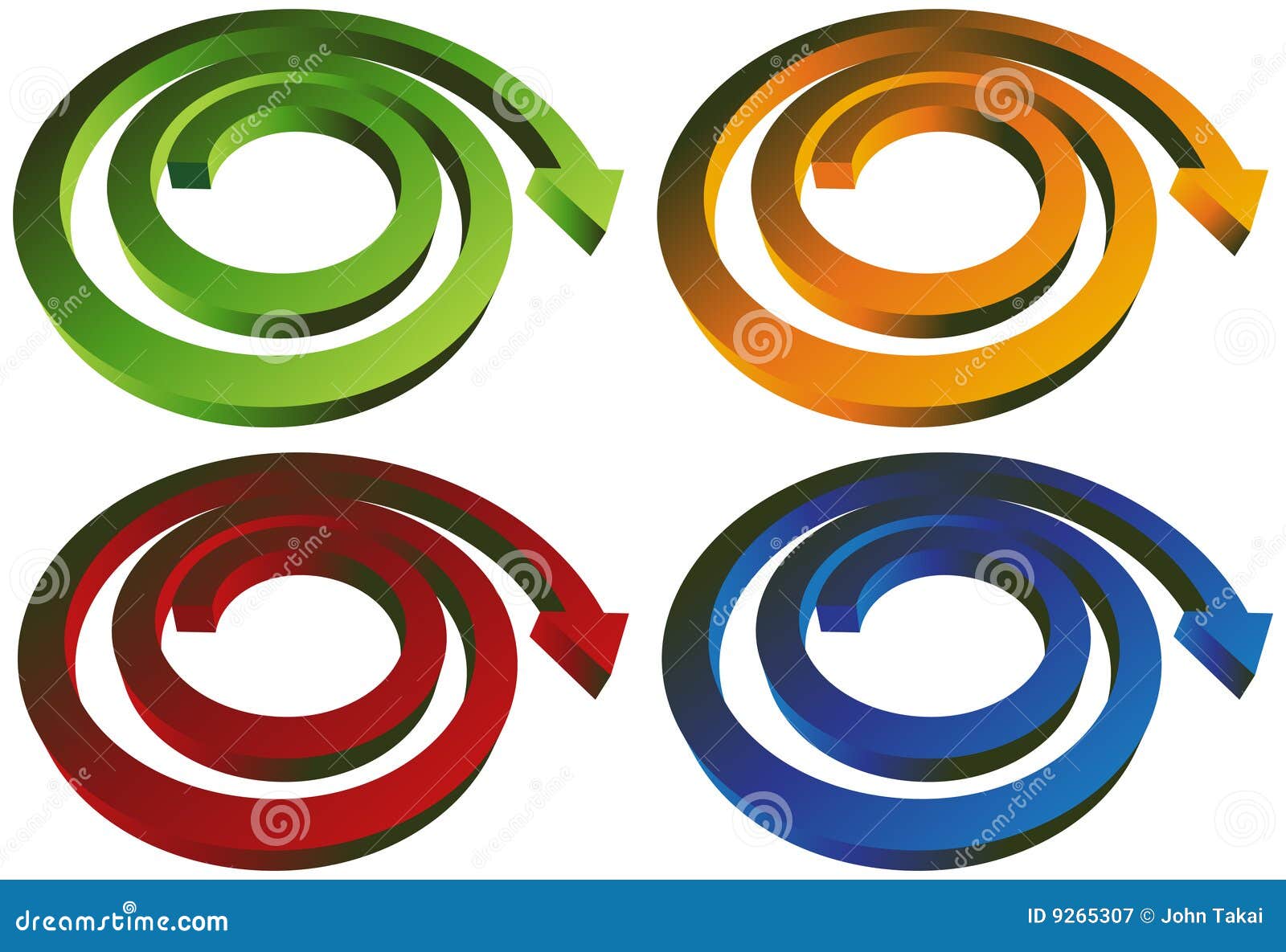 3d Coiled Arrows Vector Illustration | CartoonDealer.com #34604290