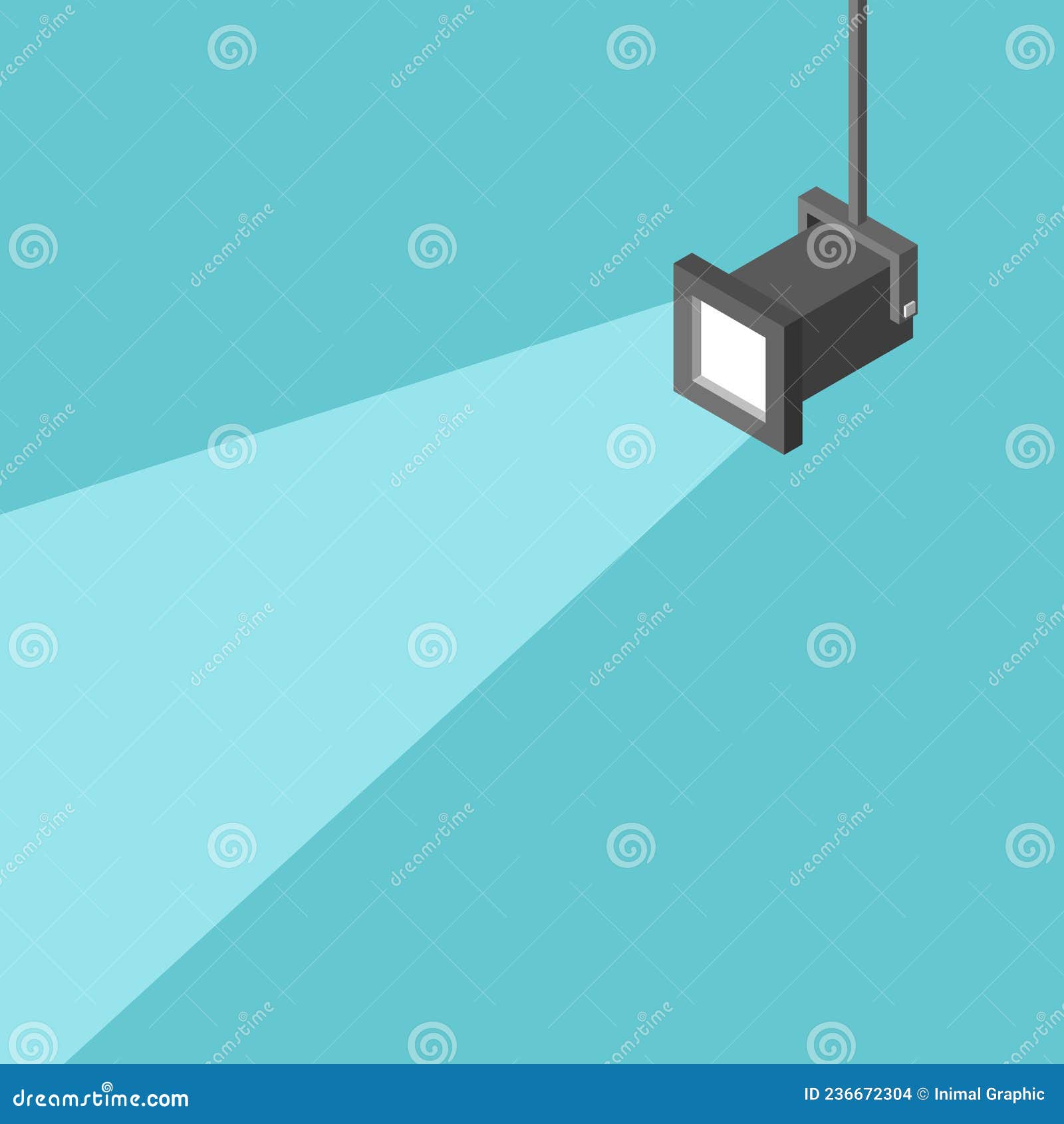 Isometric Spotlight Beam, Flat Vector Illustration | CartoonDealer.com ...