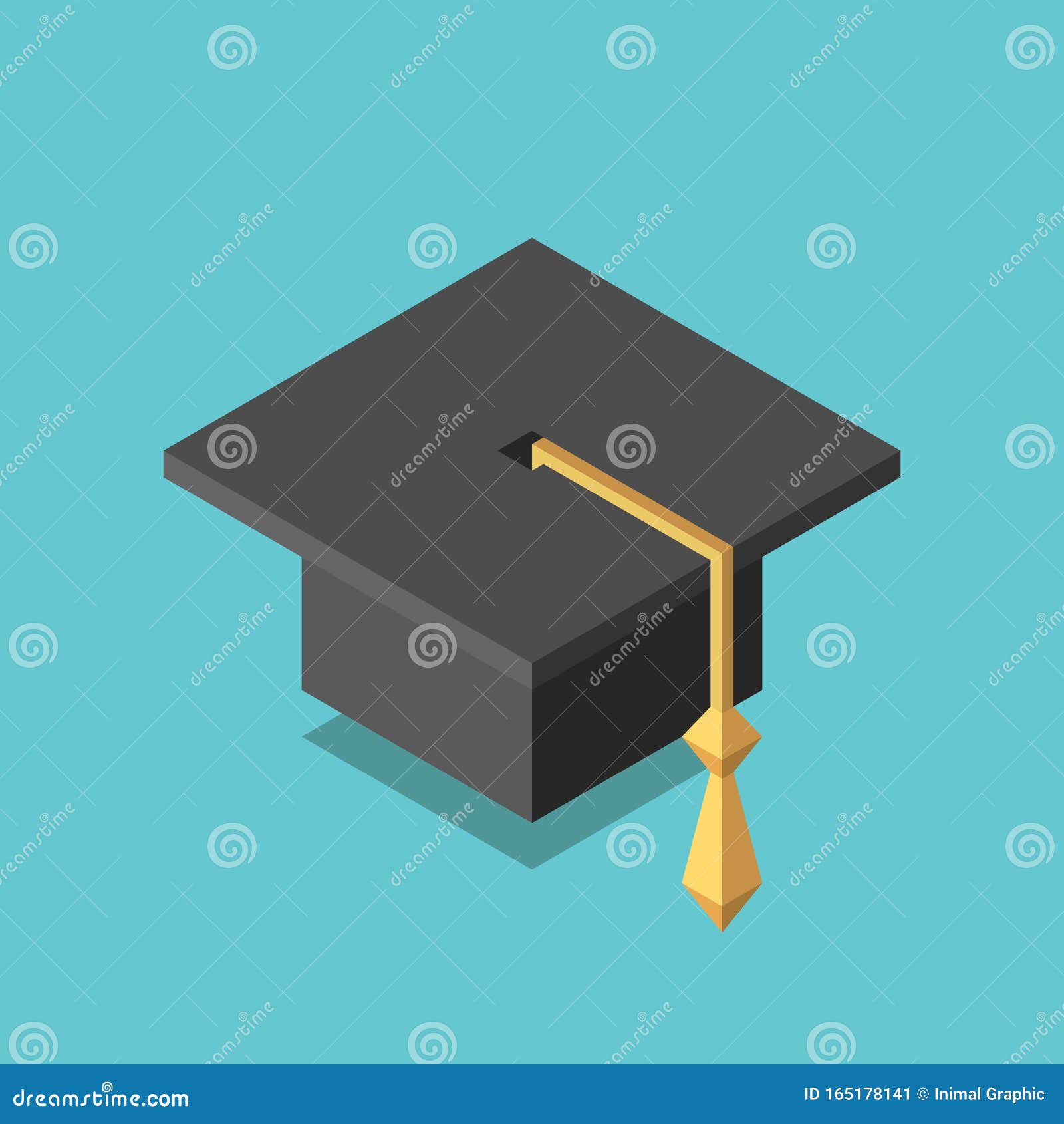 Isometric Square Academic Cap Stock Vector - Illustration of educate ...
