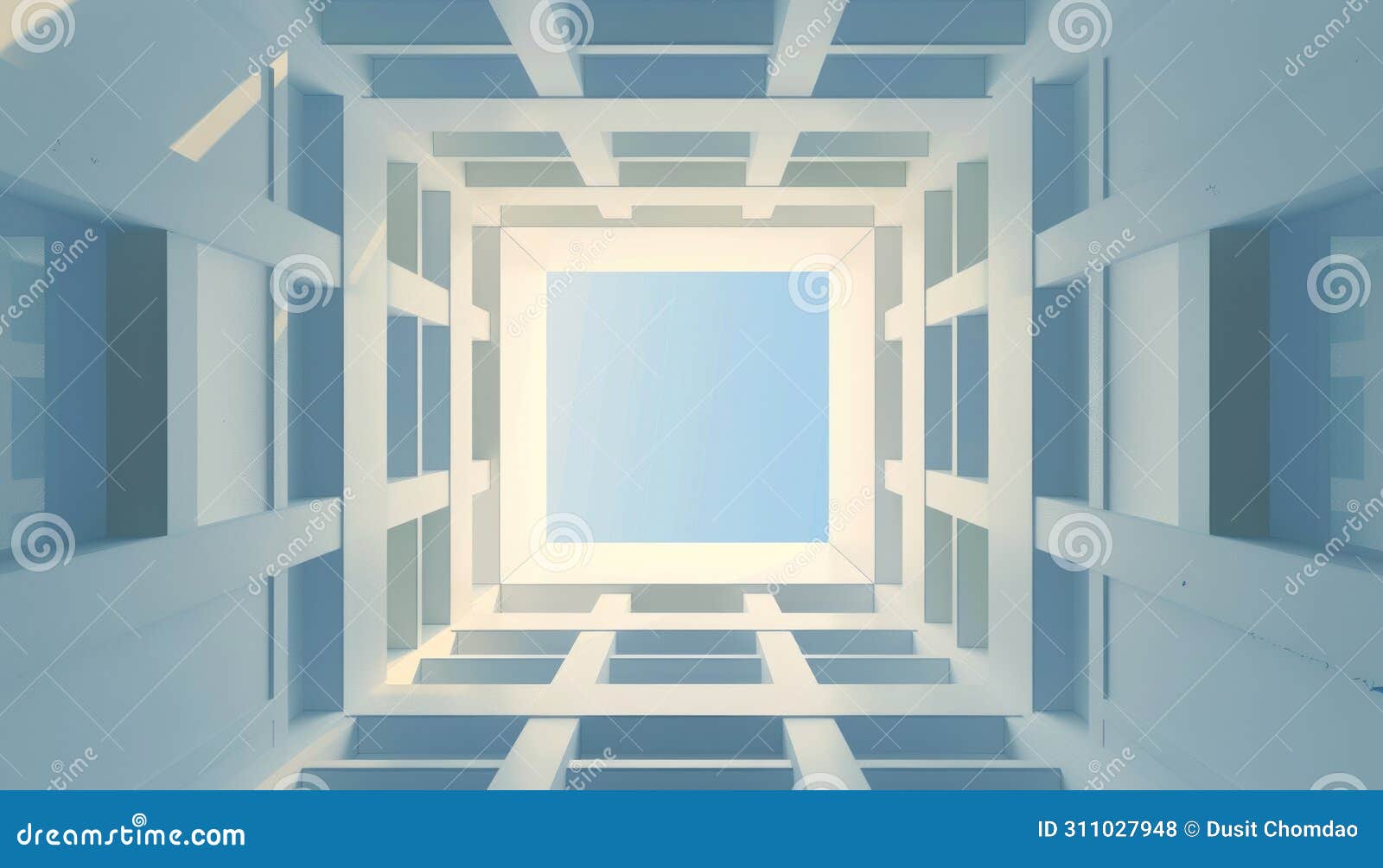 Isometric Square Bottom View from Inside Building. Stock Illustration ...