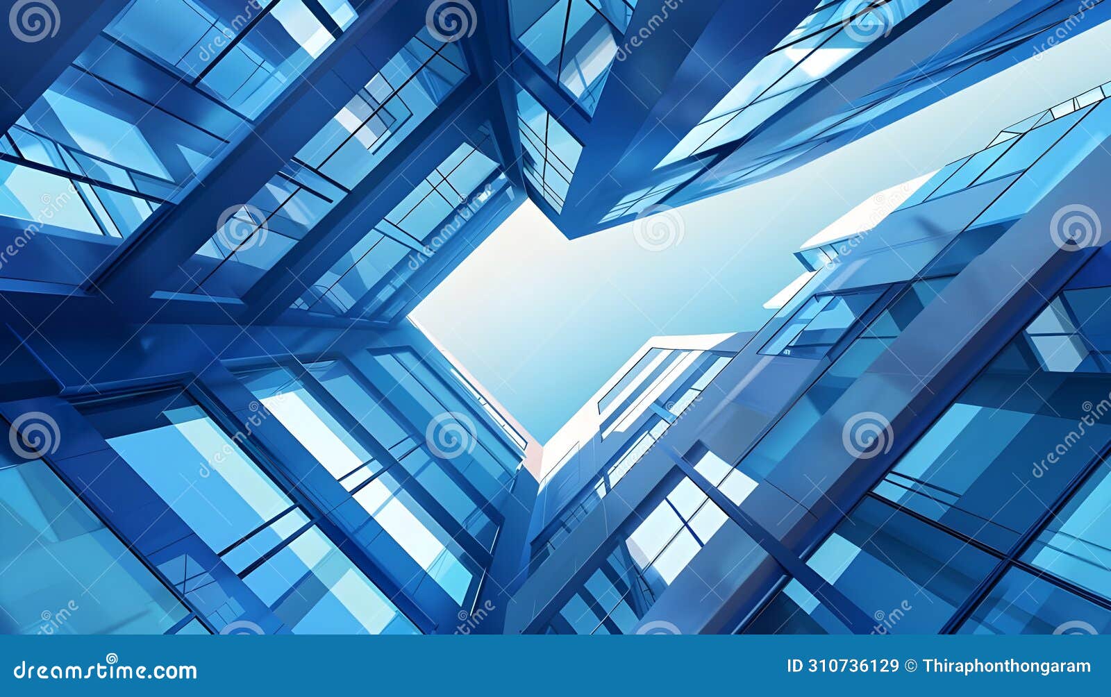 Square Bottom View from Inside Building Stock Illustration ...