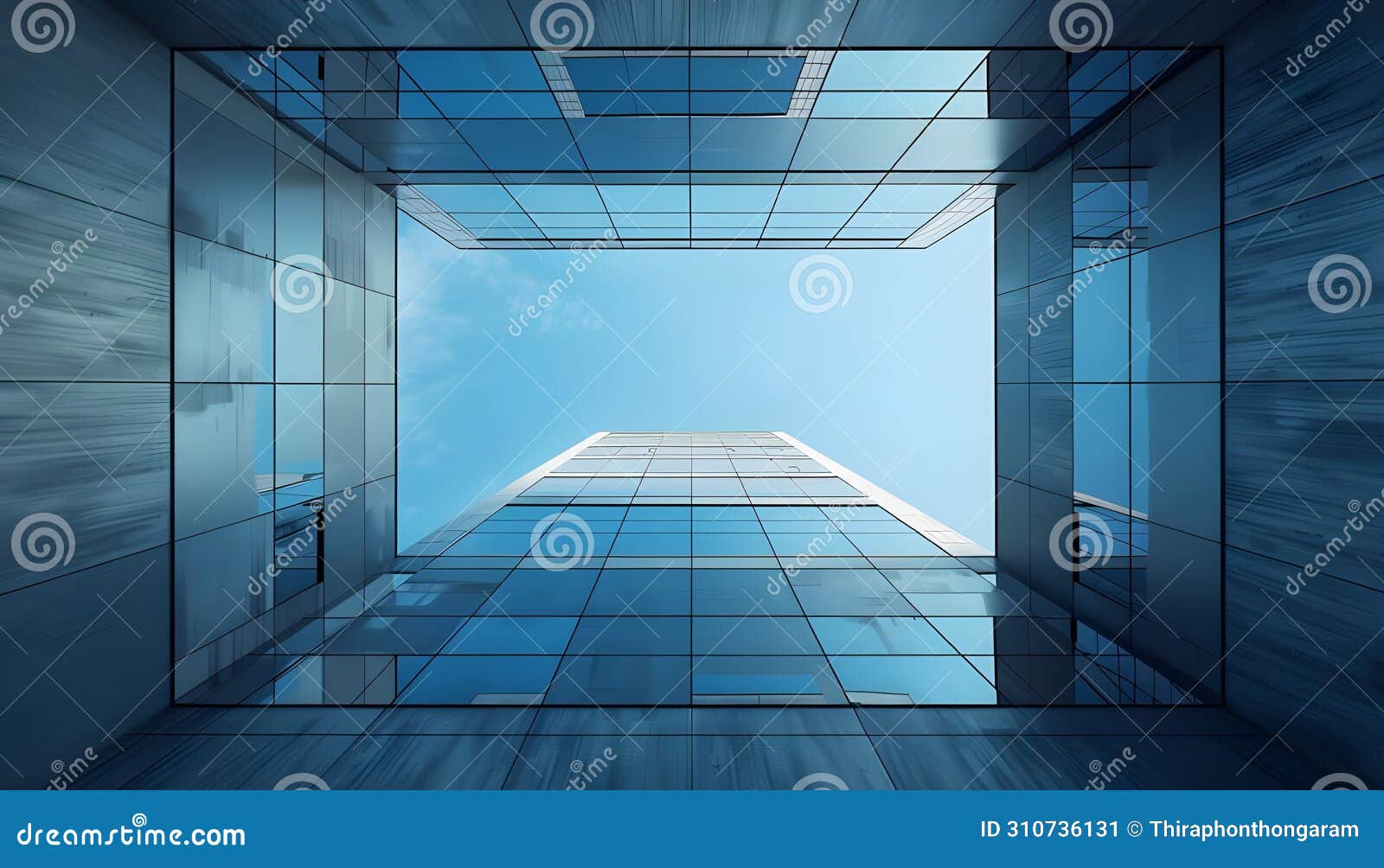 Square Bottom View from Inside Building Stock Illustration ...