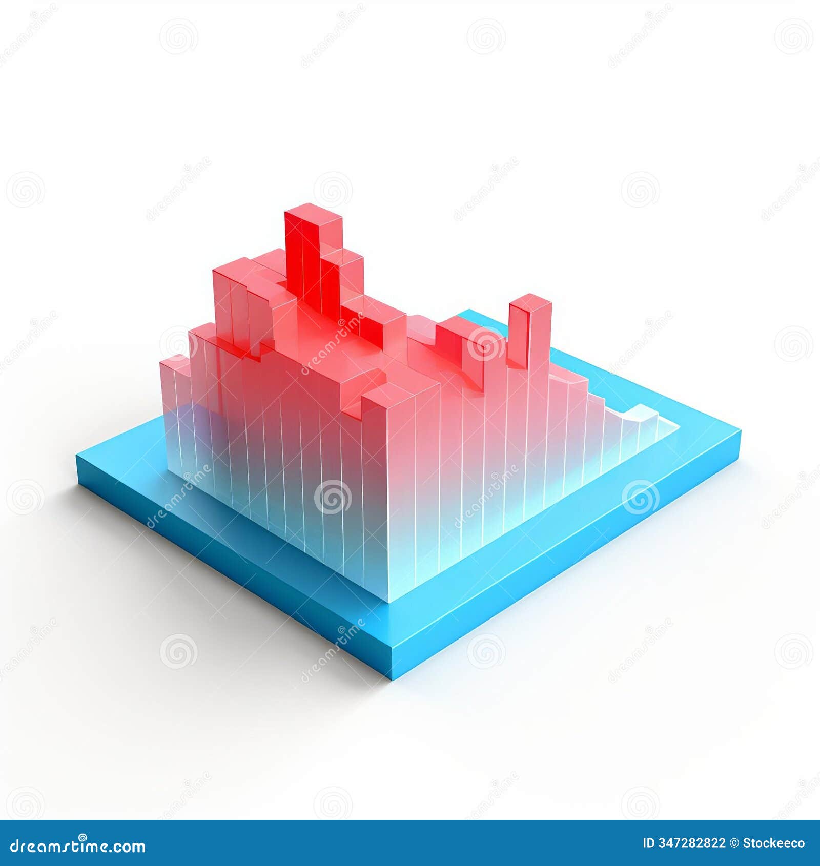 High-quality Shiny Plastic Isometric Square Slope Model on White Stock ...