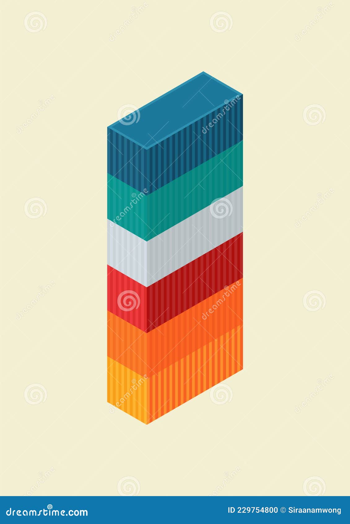 Isometric of Stack Cargo Containers Stock Vector - Illustration of ...
