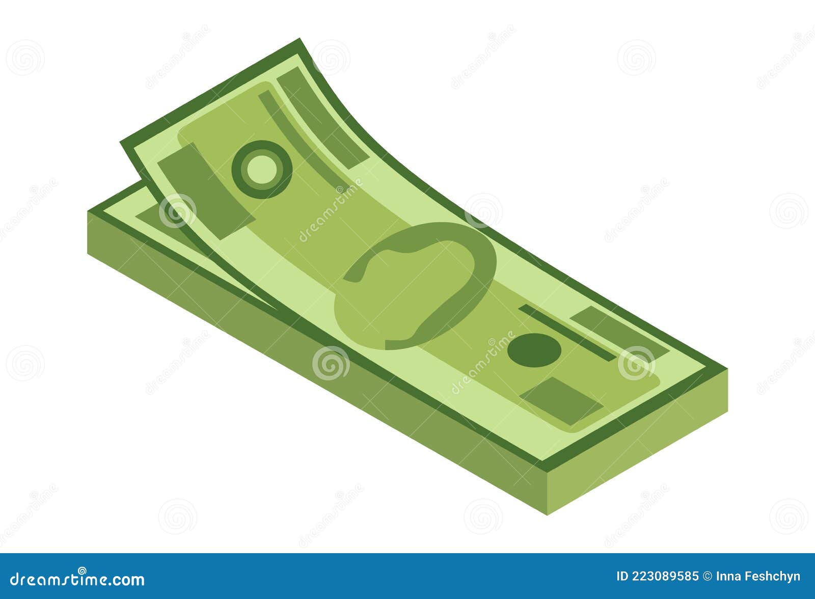 Isometric Stack of Money. Currency or Cash Icon. Bundle of Banknotes ...