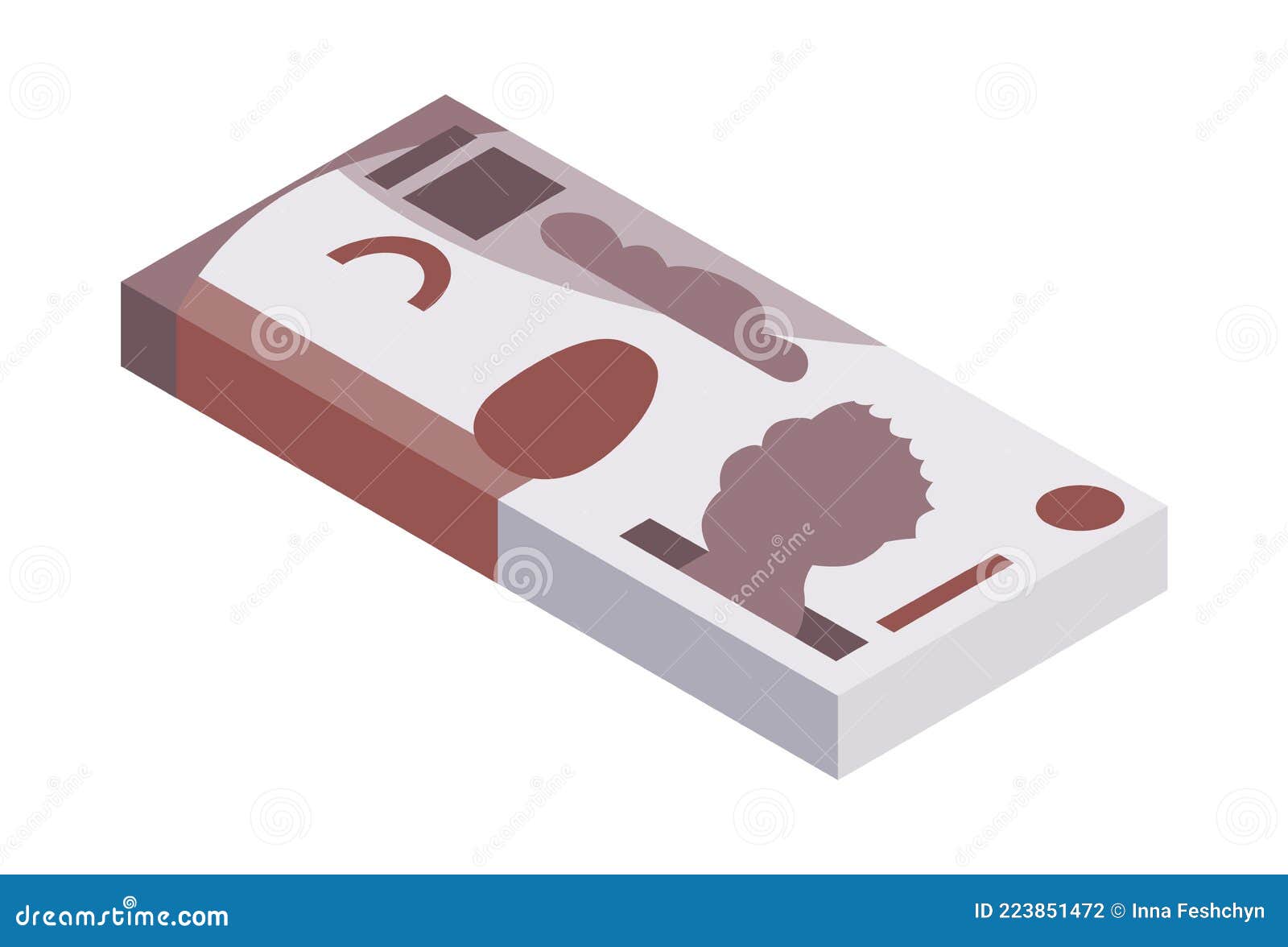 Isometric Stack of Money. Currency or Cash Icon. Bundle of Banknotes ...
