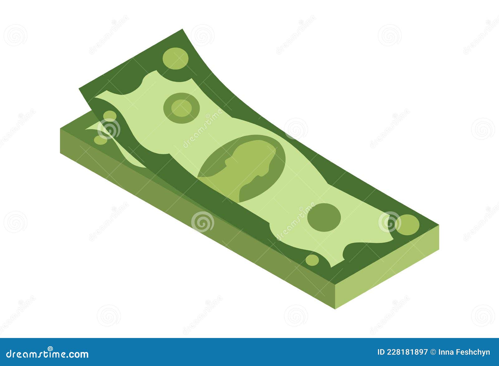 Isometric Stack of Money. Currency or Cash Icon. Bundle of Banknotes ...
