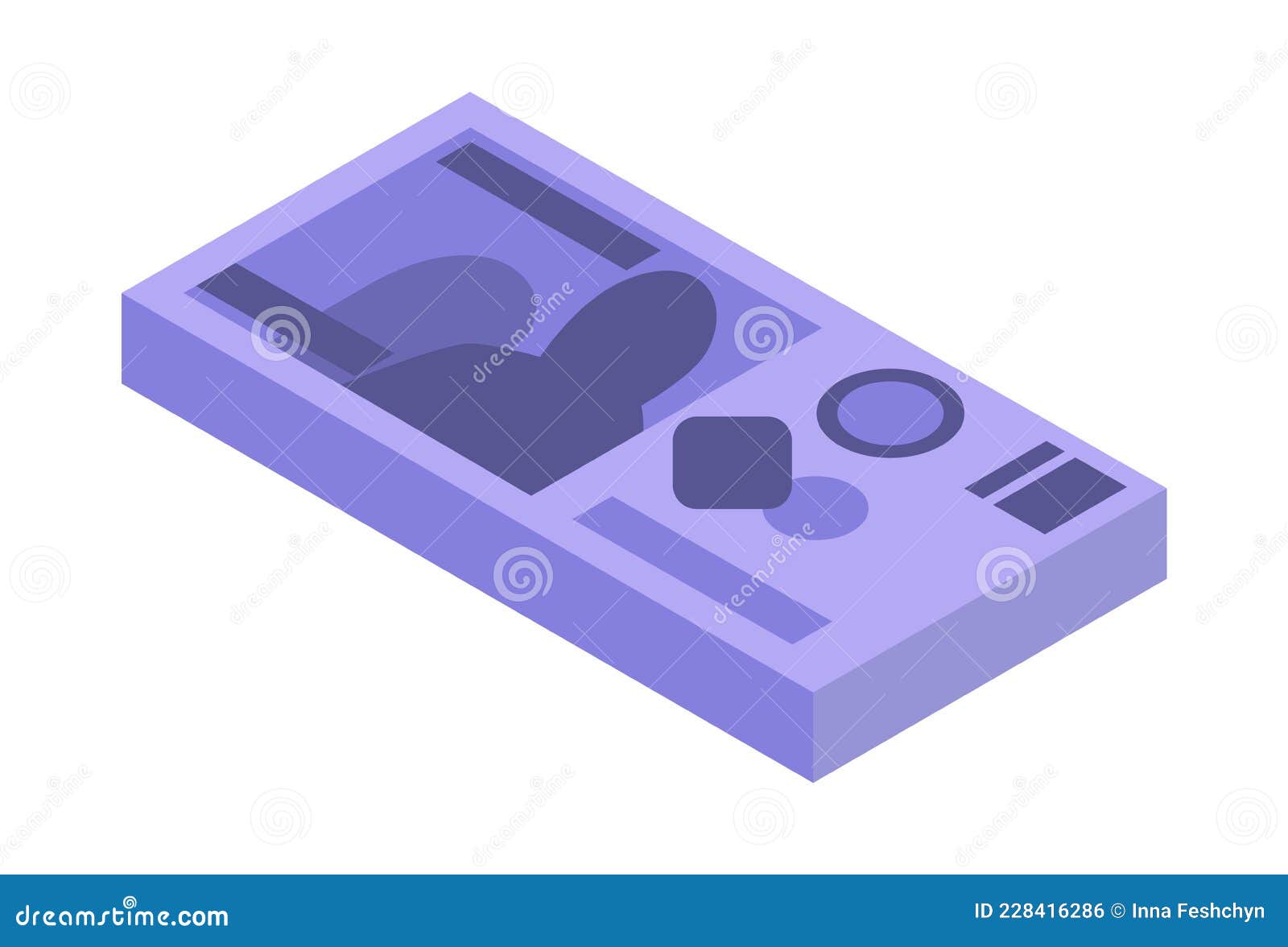 Isometric Stack of Money. Currency or Cash Icon. Bundle of Banknotes ...