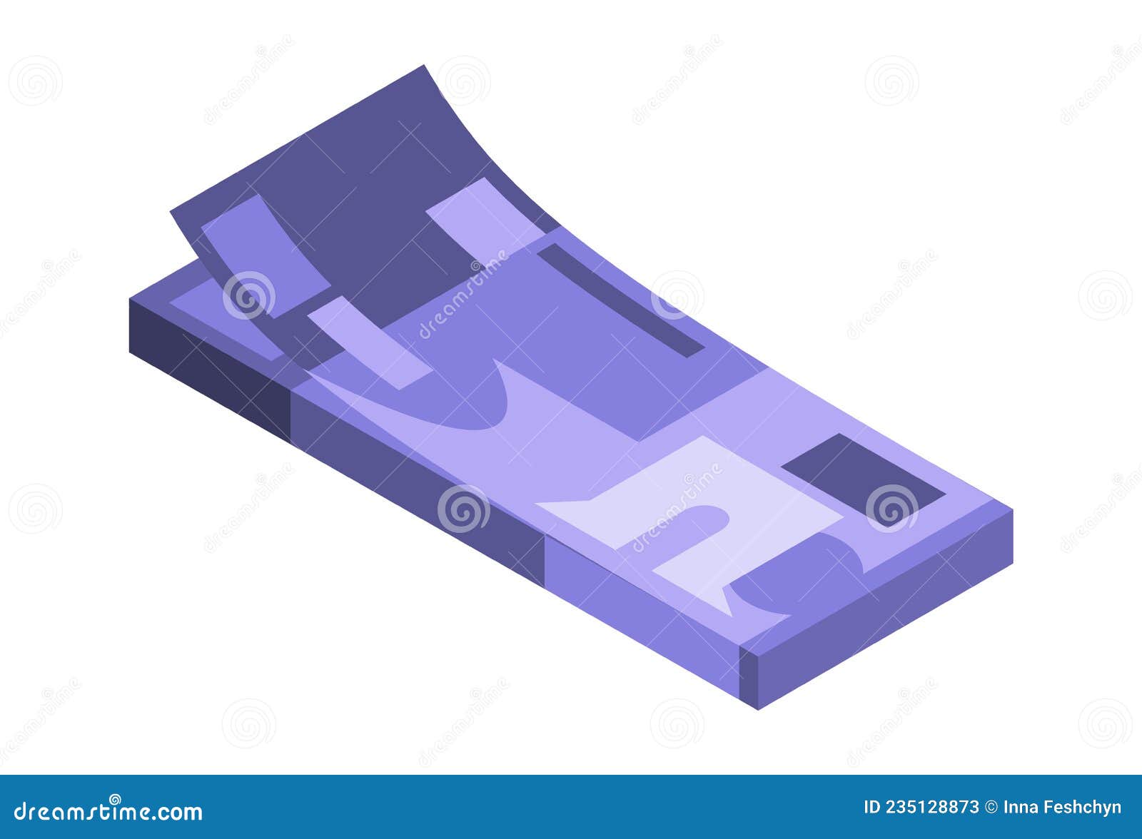 Isometric Stack of Money. Currency or Cash Icon. Bundle of Banknotes ...