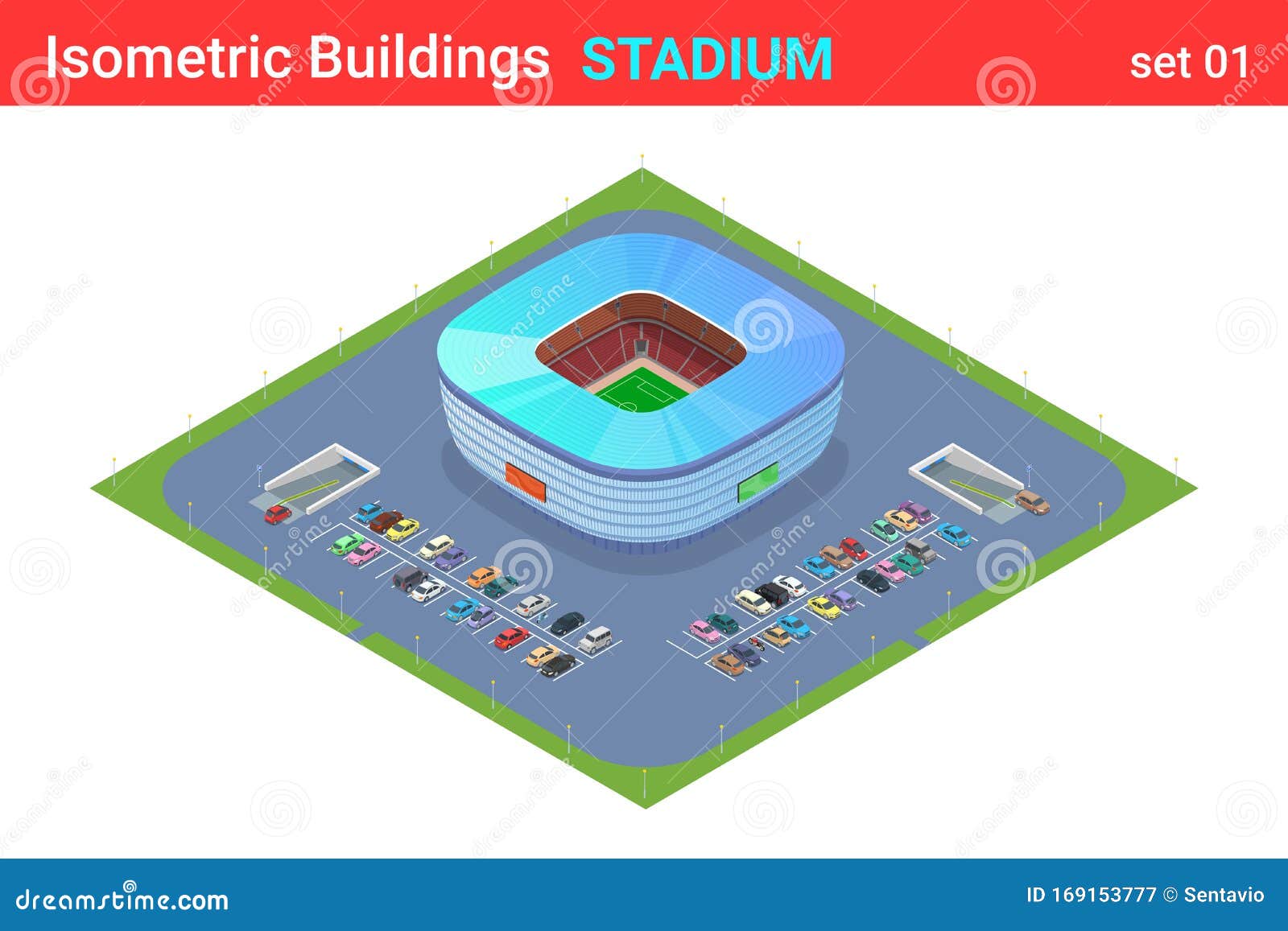 Isometric Stadium For Sepak Takraw. Southeast Asian Kick Volleyb Vector ...
