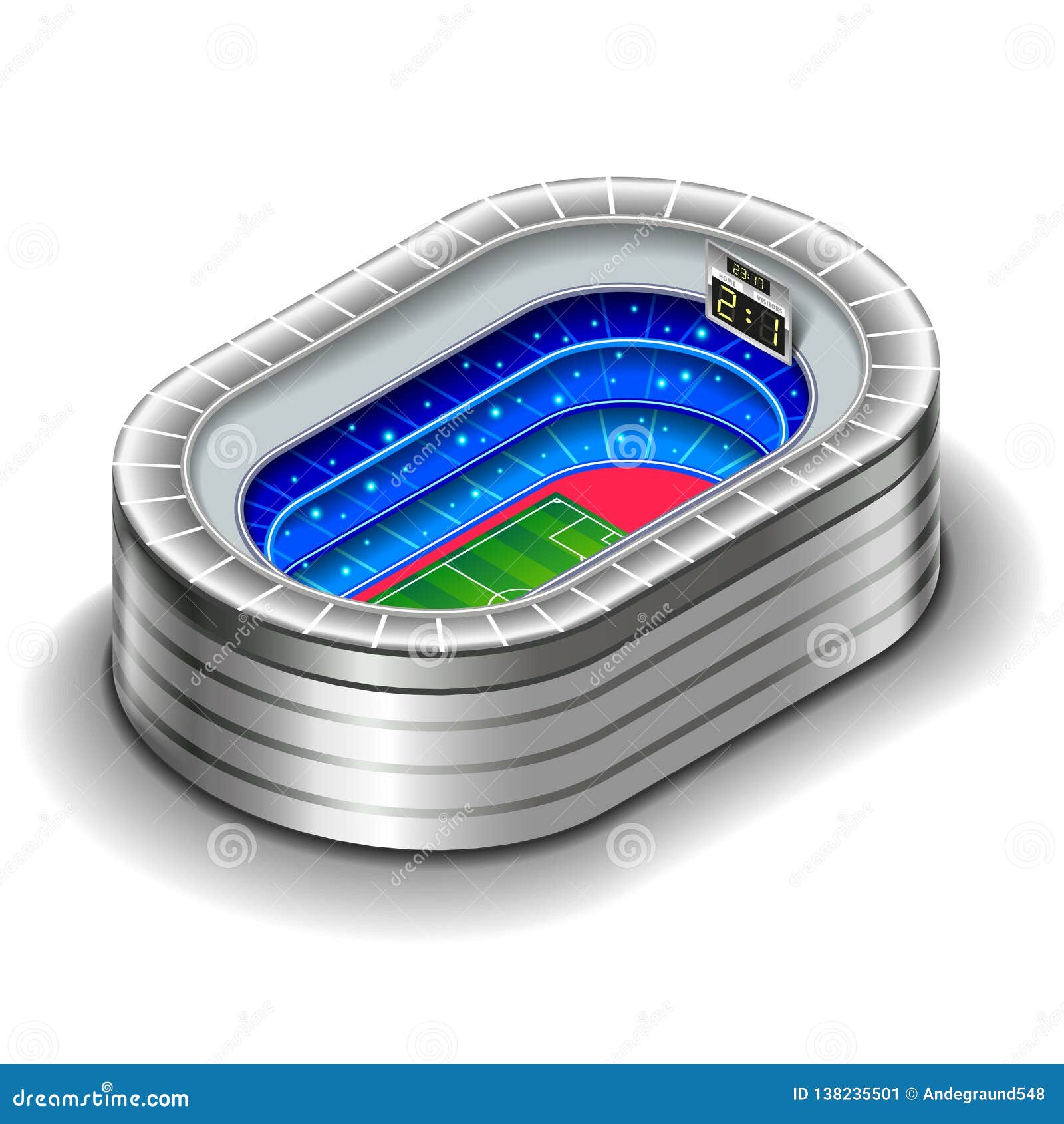 Isometric Stadium Isolated on White Vector Illustration Stock Vector ...