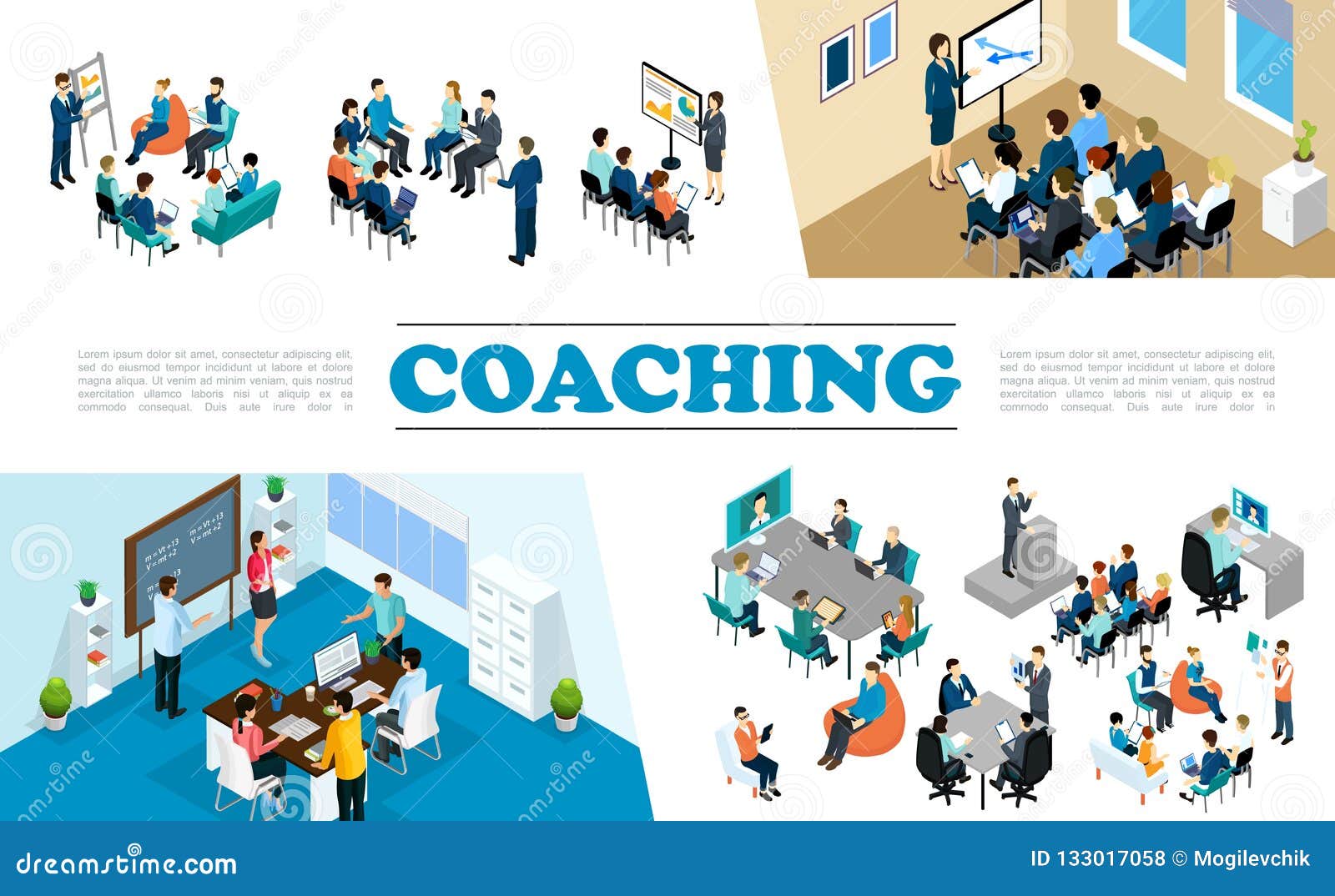 Isometric Staff Business Coaching Composition Stock Vector ...