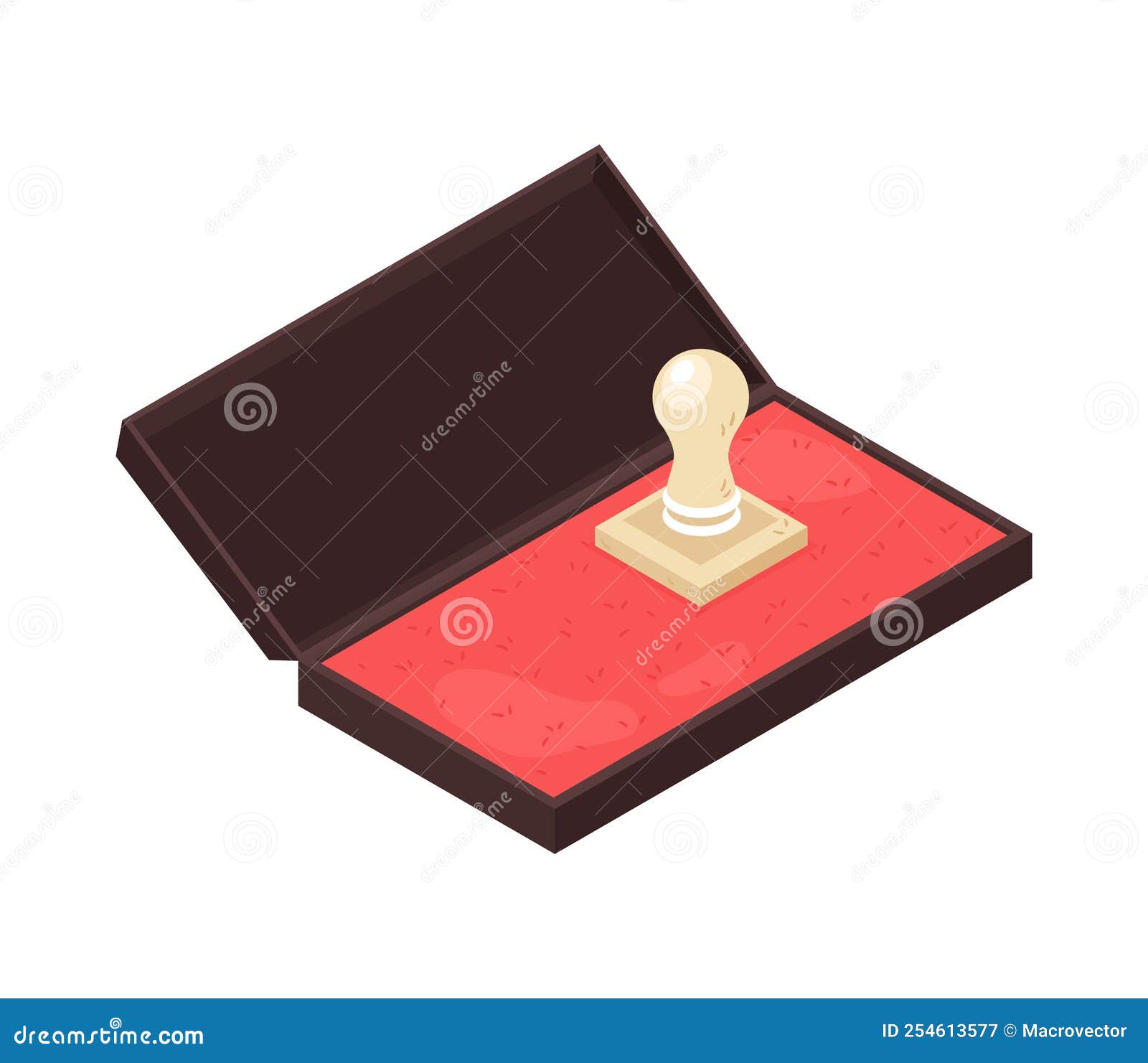 Isometric Stamp Icon stock vector. Illustration of formal - 254613577