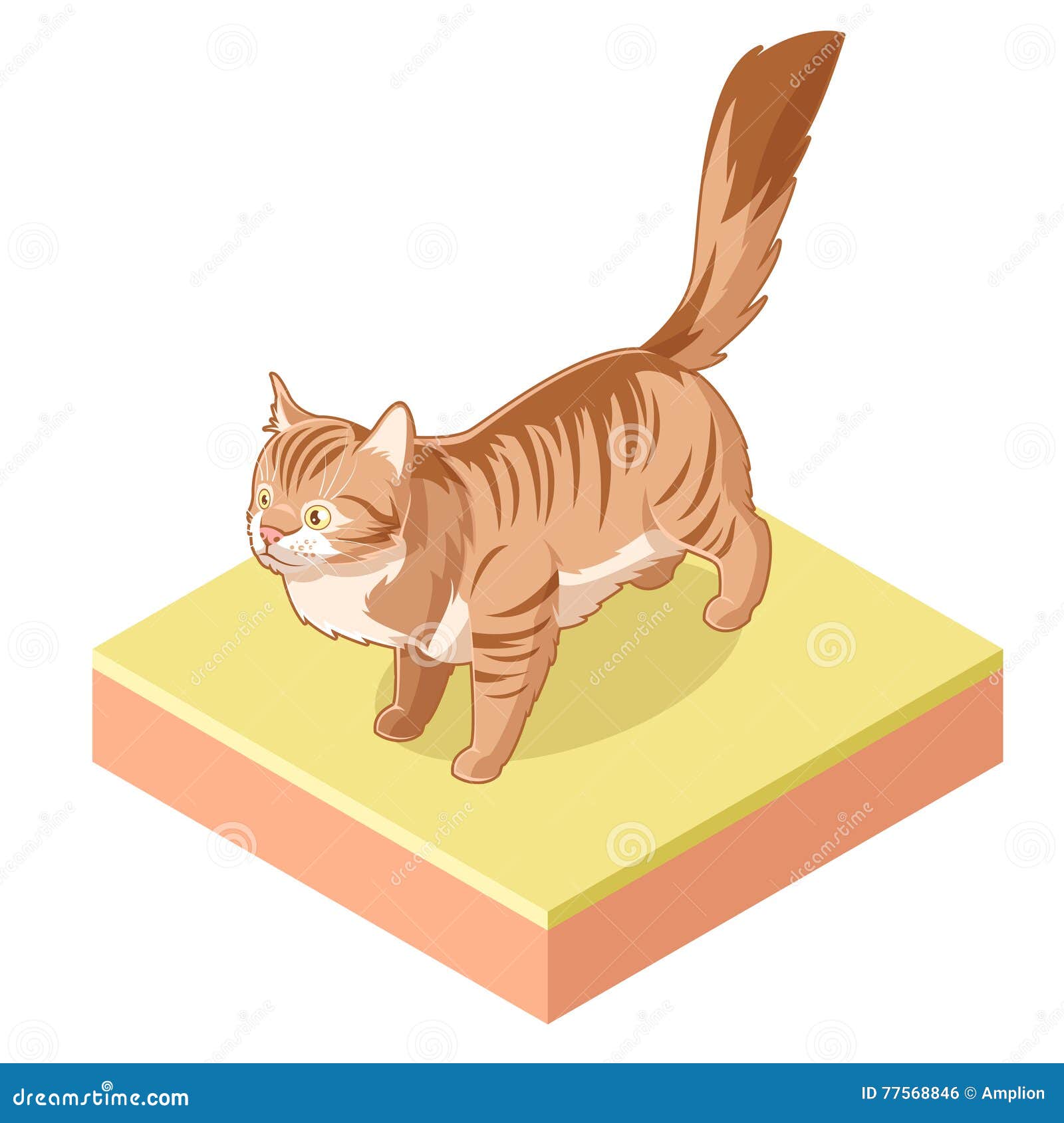 Isometric Standing Cat Icon Stock Vector - Illustration of clip ...