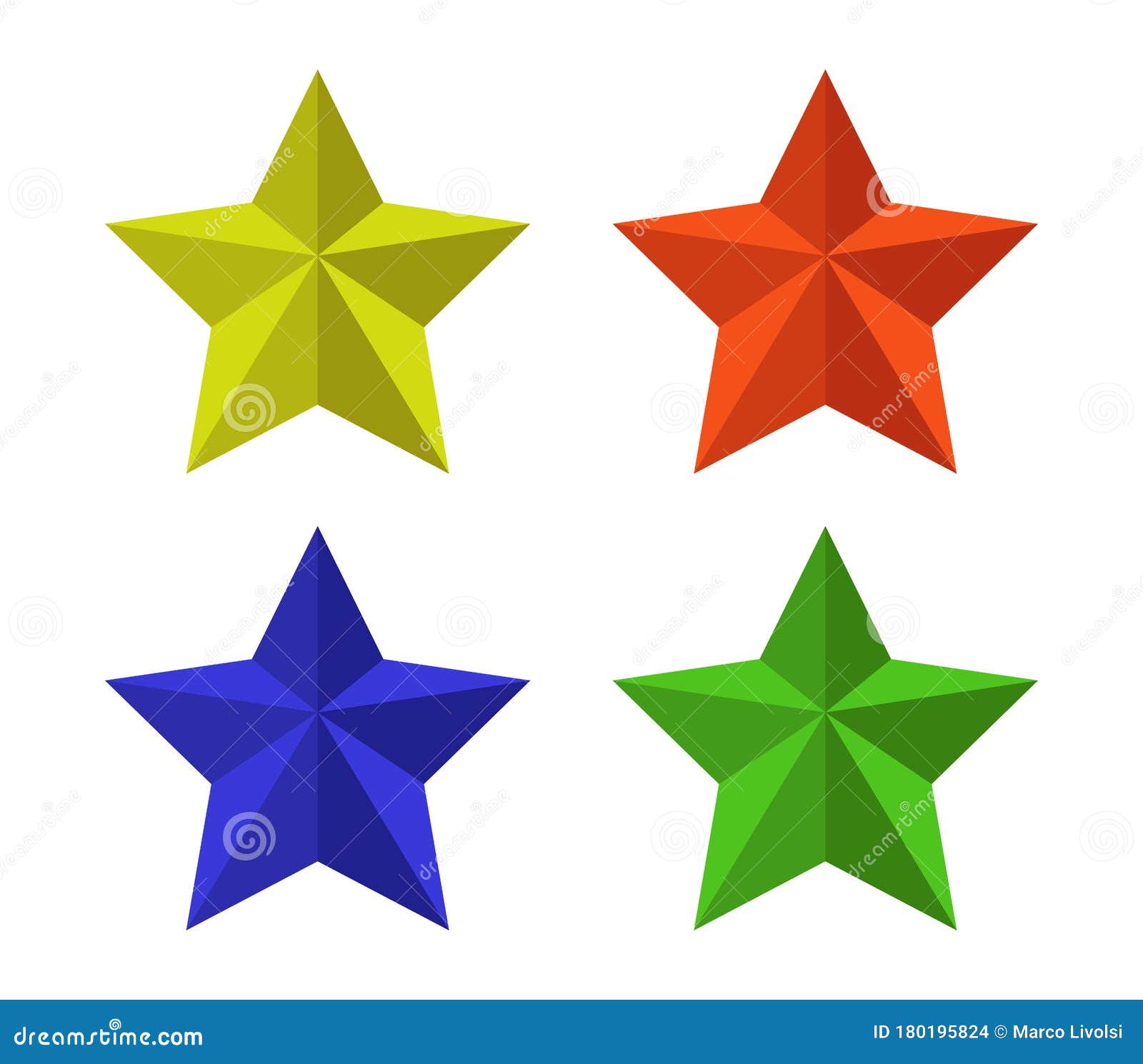 Isometric Star Icon Illustrated in Vector on a White Background Stock ...