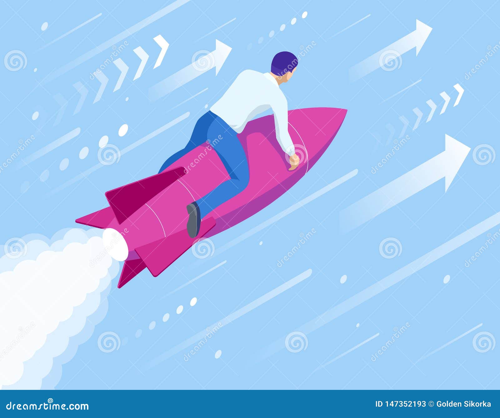 Isometric Start Button Icon Illustrated In Vector On White Background ...