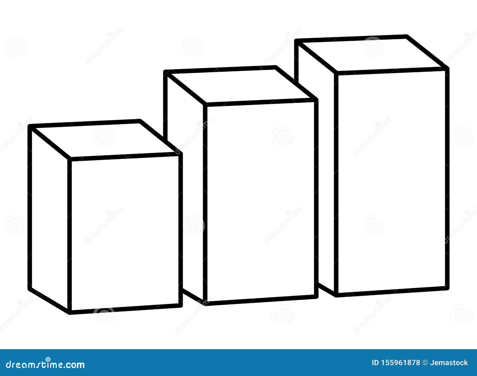 Isometric Statistics Bars Graphic Symbol in Black and White Stock Vector - Illustration of ...