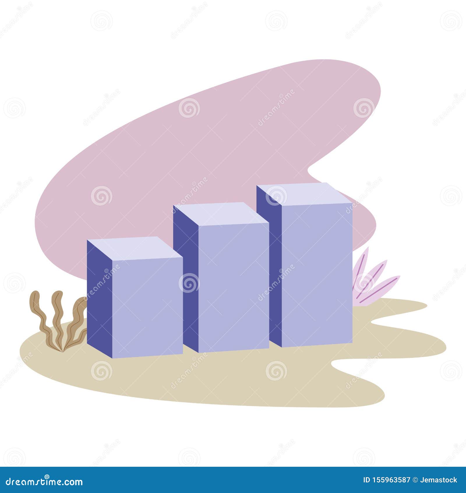 Isometric Statistics Bars Graphic Symbol Stock Vector - Illustration of ...