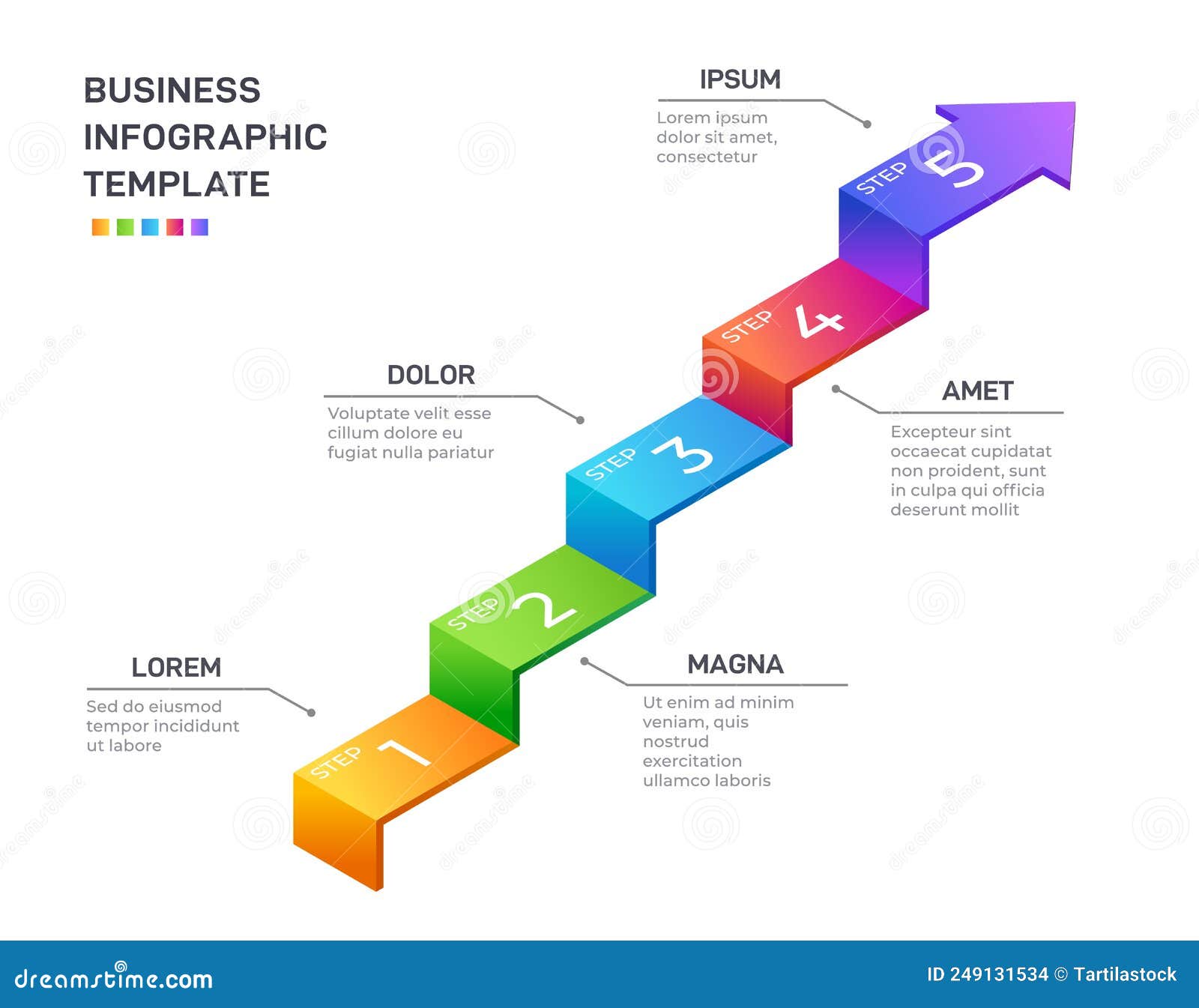 Isometric Step Infographic. 3D Volume Figures for Business Presentation ...