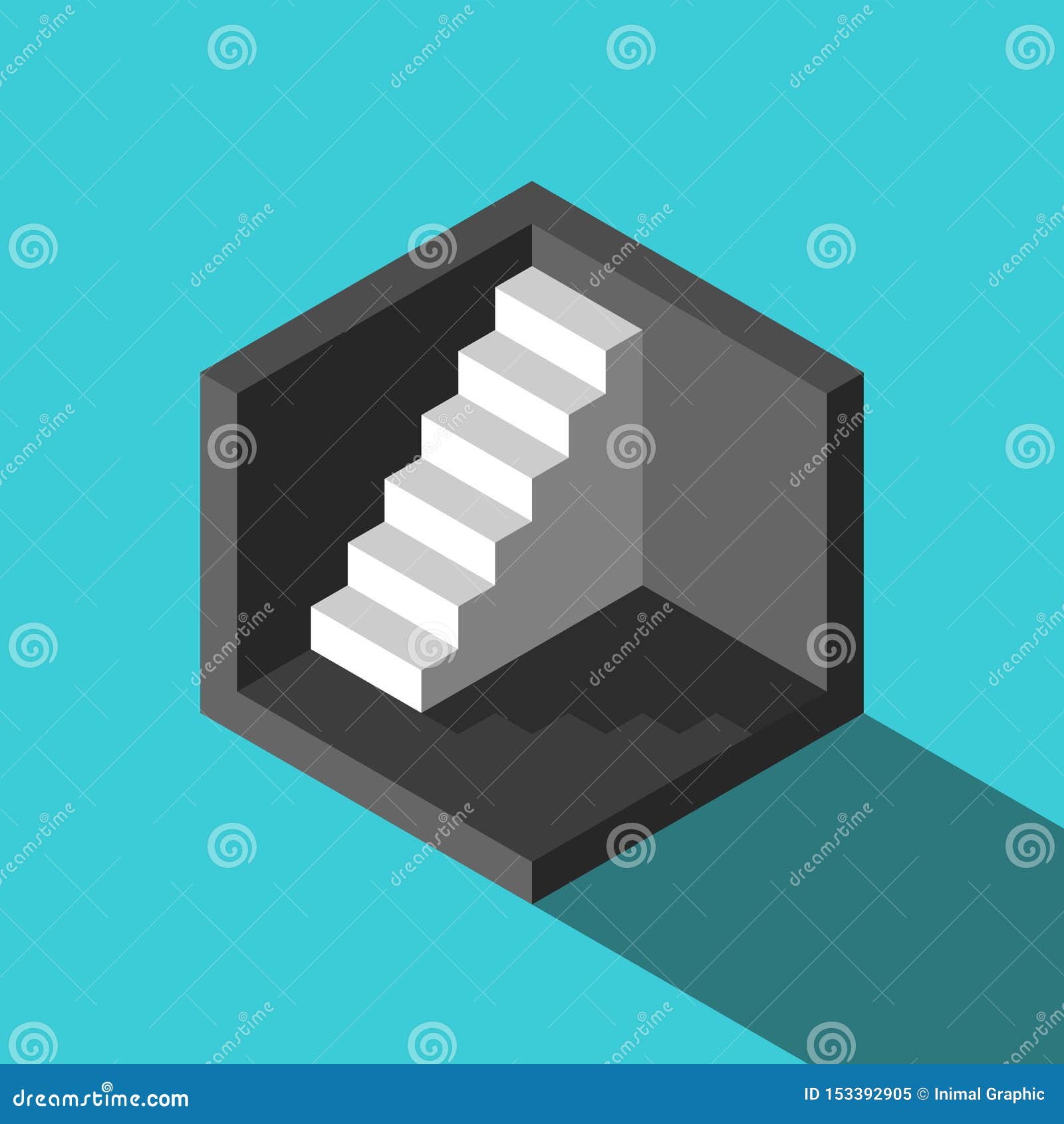 Isometric steps from box stock vector. Illustration of development ...