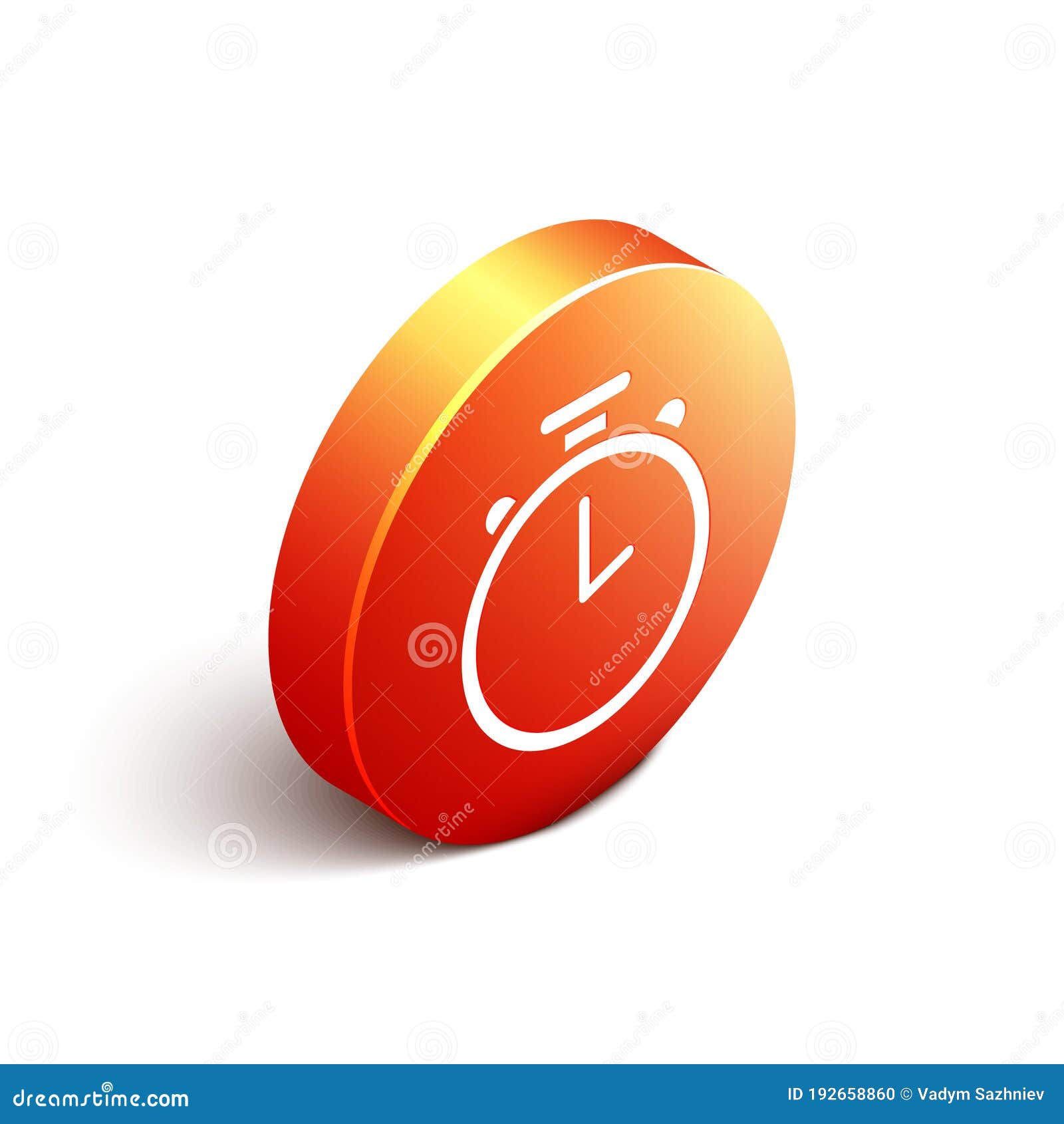 Isometric Stopwatch Icon Isolated on White Background. Time Timer Sign ...