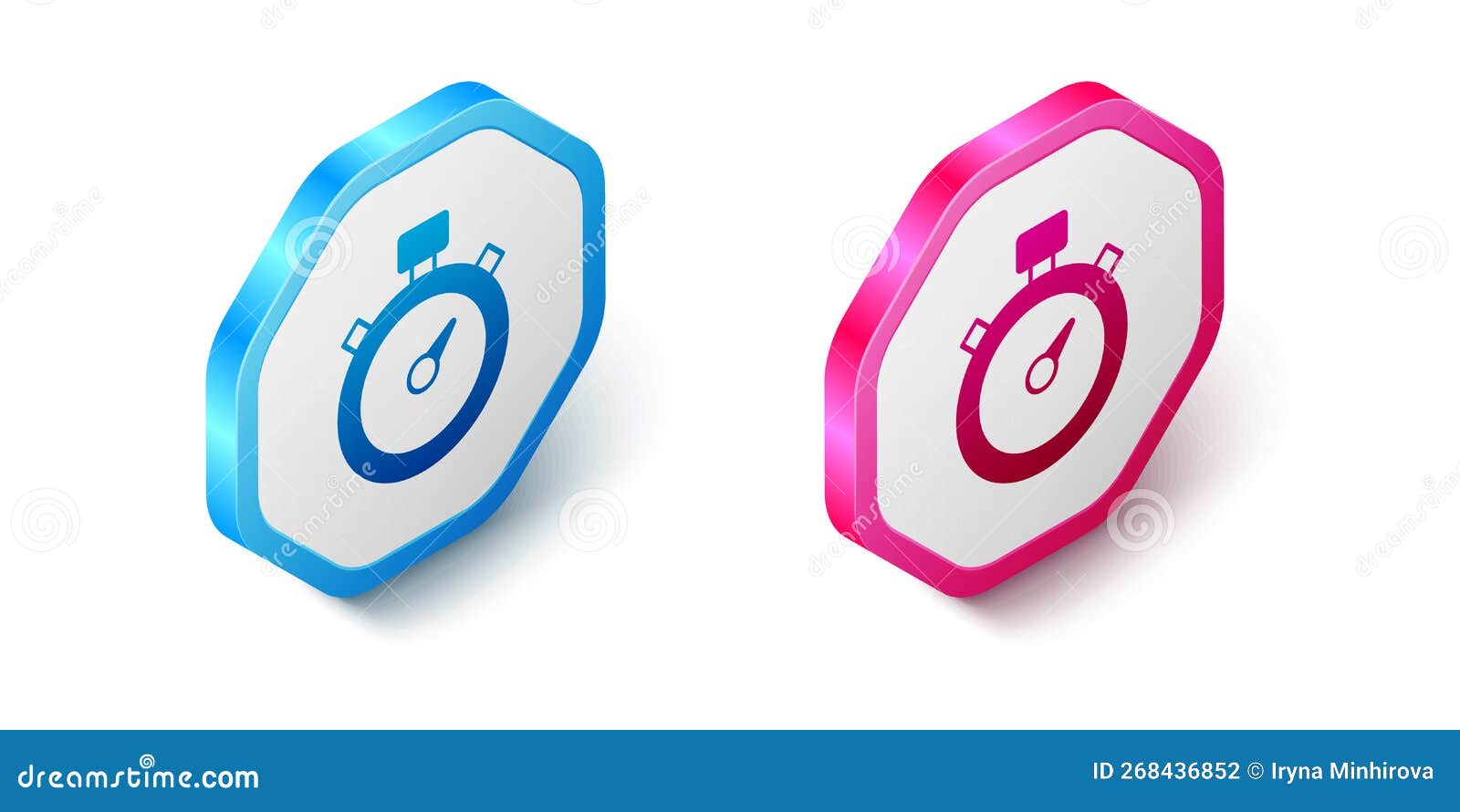 Isometric Stopwatch Icon Isolated On White Background. Time Timer Sign ...