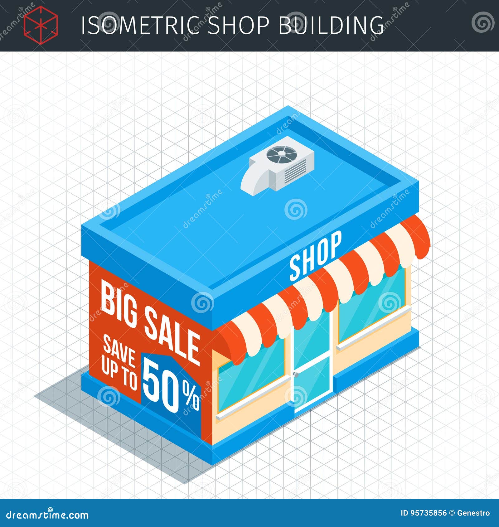 Isometric Store Furniture. Supermarket Shelves, Fridges And Equipment ...
