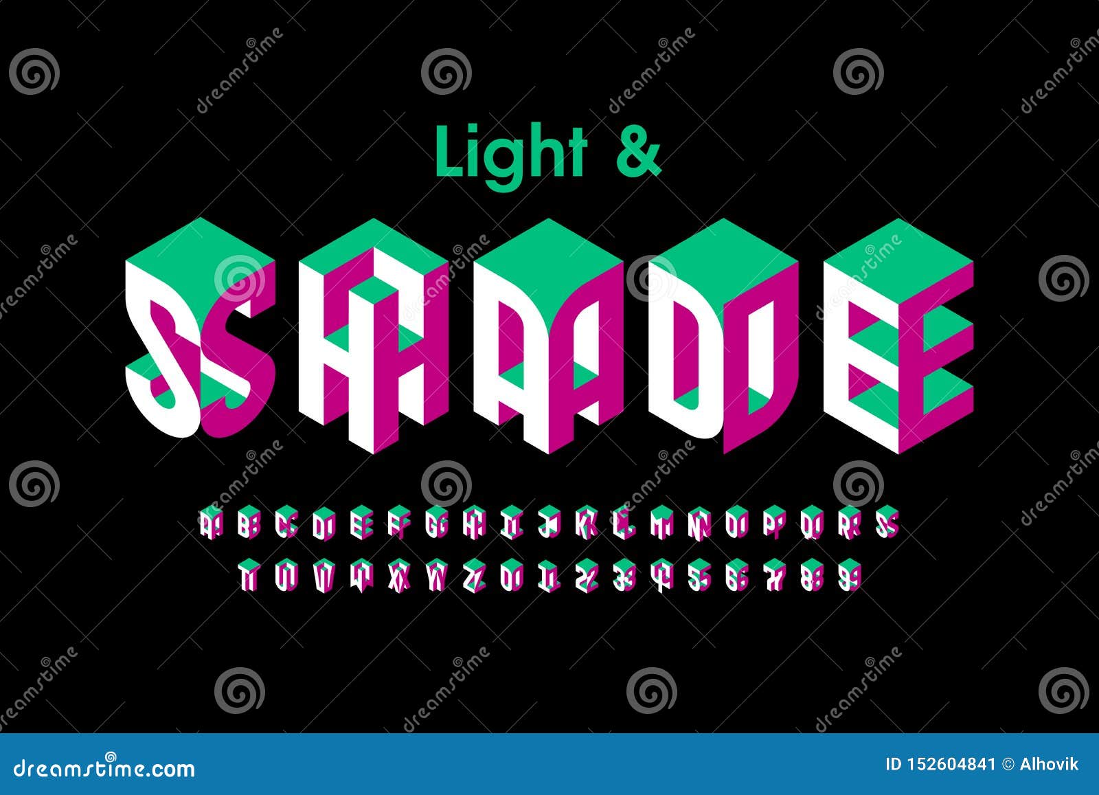 Isometric style 3d font stock vector. Illustration of poster - 152604841