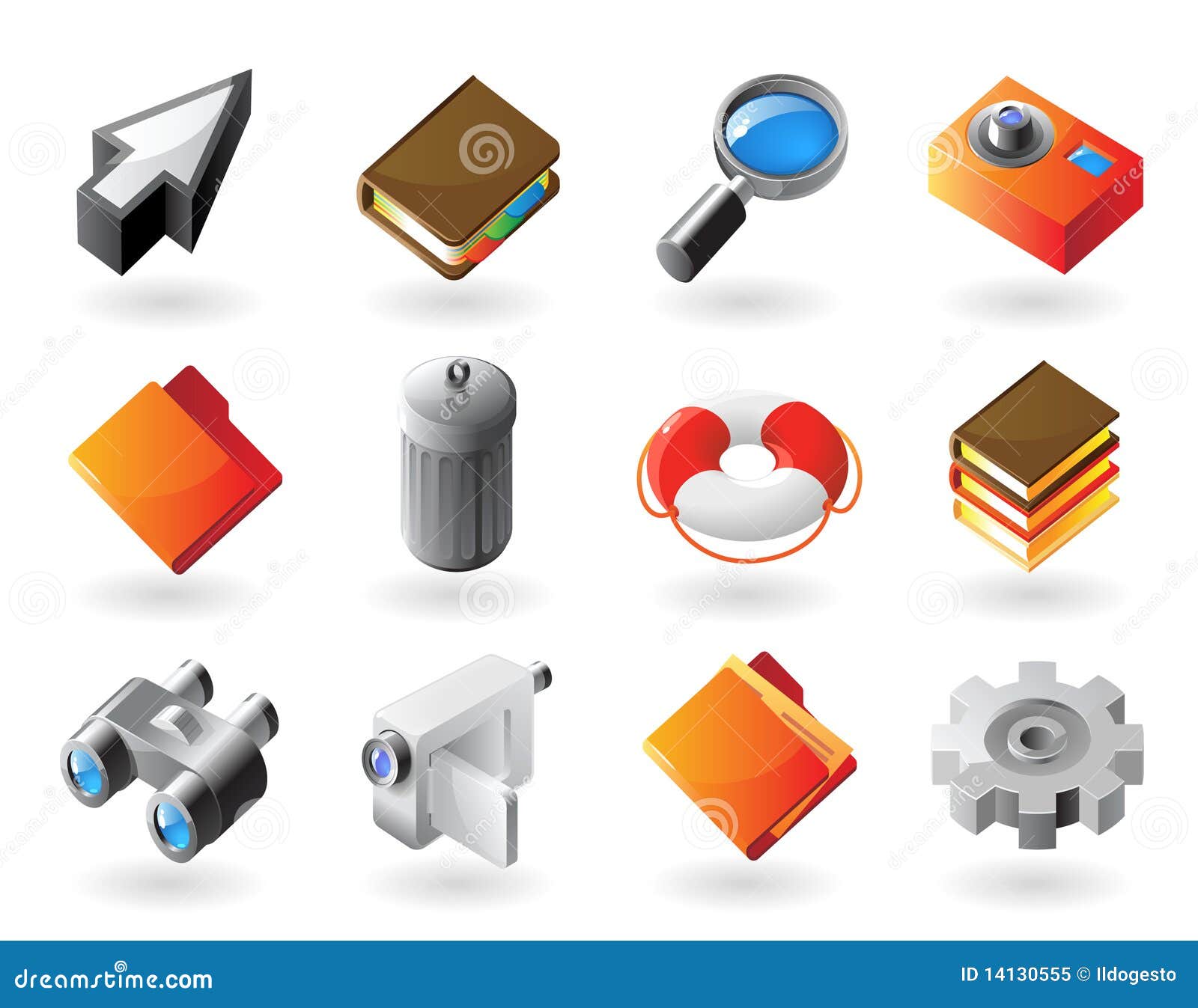 Isometric-style Icons for Interface Stock Vector - Illustration of ...
