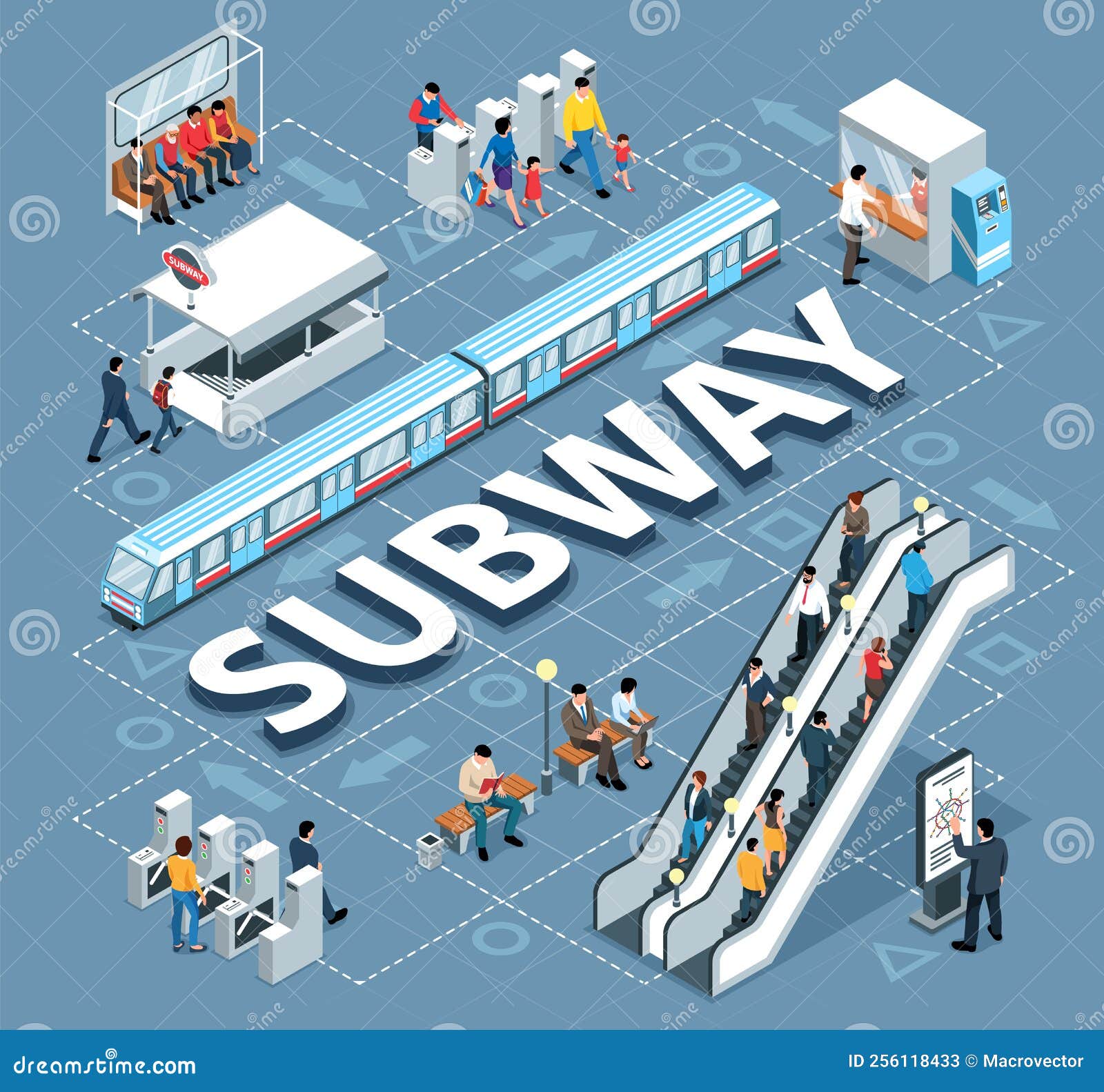 Isometric Subway Flowchart stock vector. Illustration of transport ...